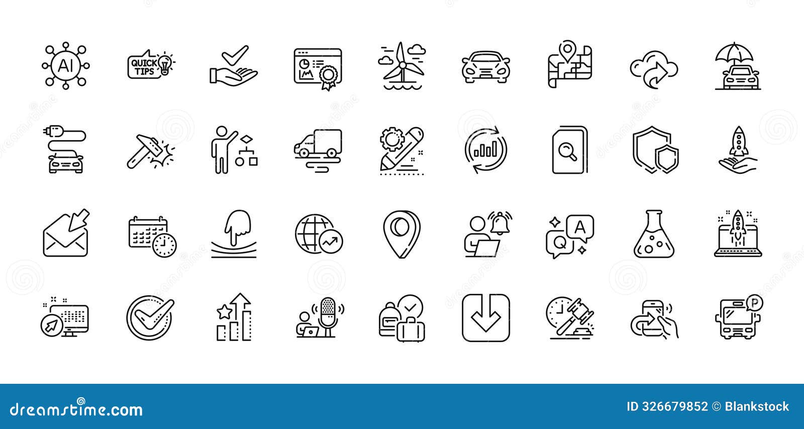 Start Business, Confirmed and Shields Line Icons Pack. for Web App ...