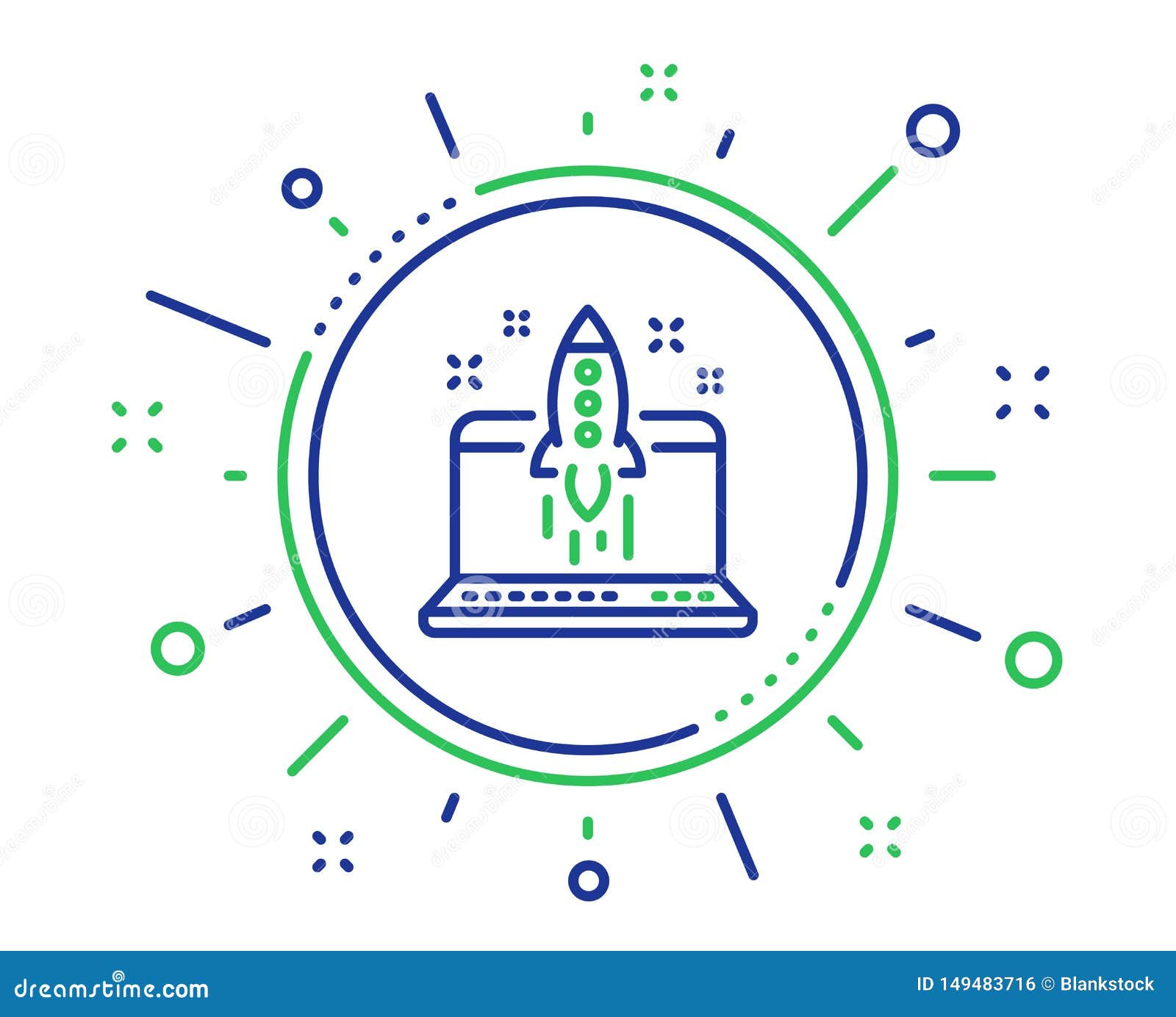 Start Business Line Icon. Launch Crowdfunding Project Sign. Vector ...