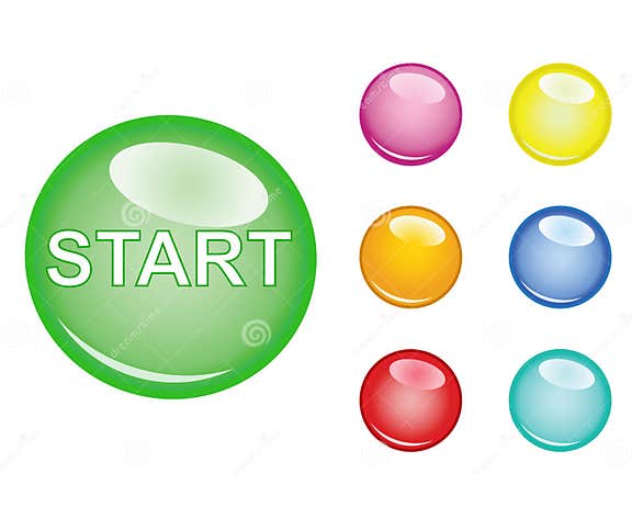 Start button stock vector. Illustration of gloss, shine - 11665812