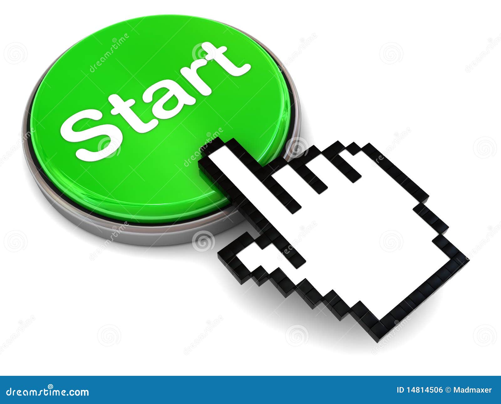 Start button stock illustration. Illustration of green - 14814506