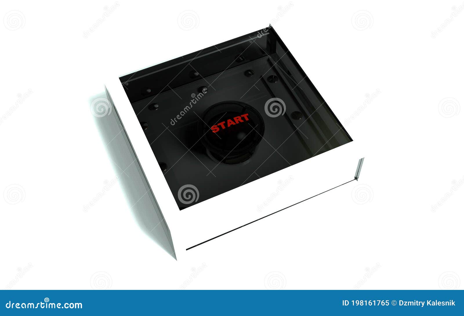 Start Button in Armored Box Stock Illustration - Illustration of grey ...