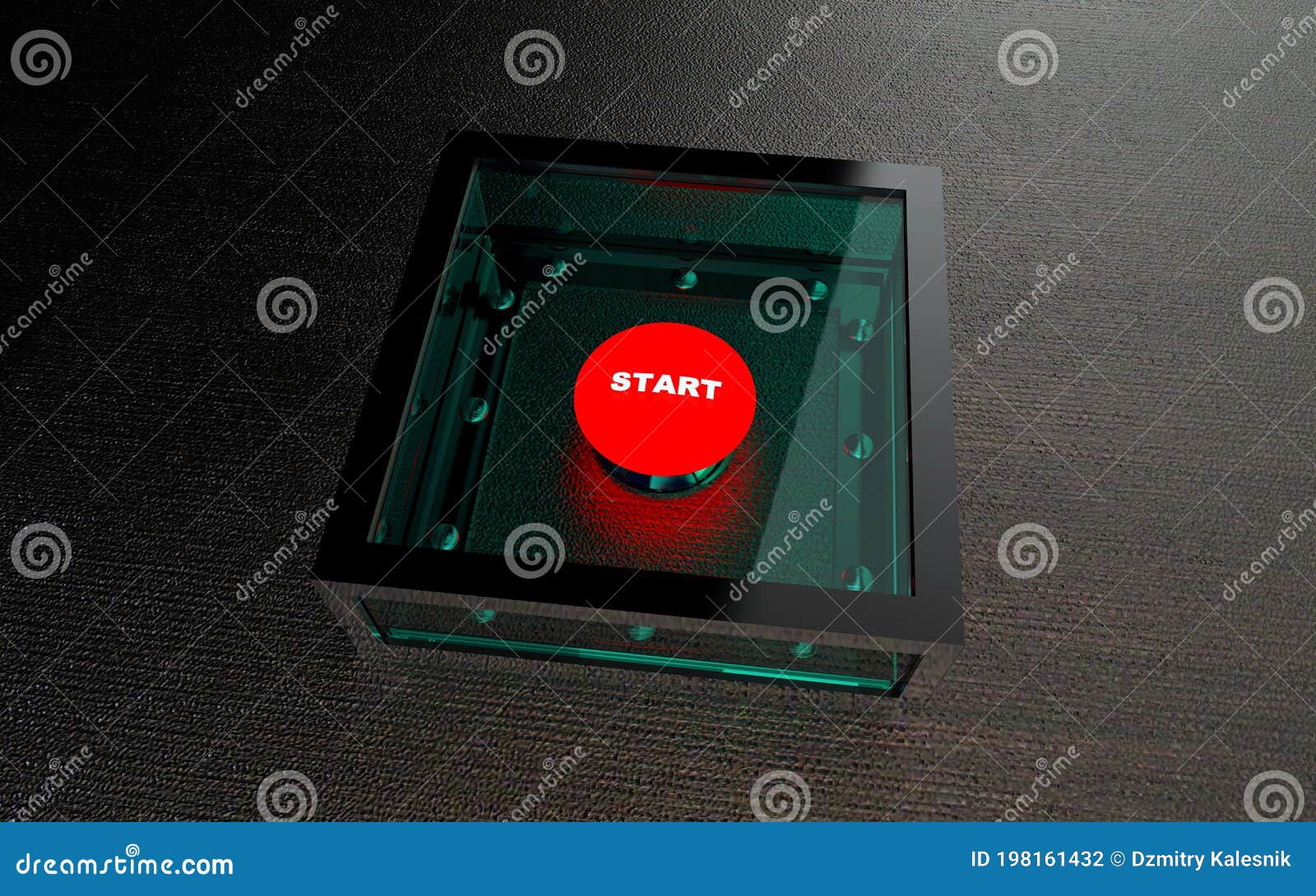 Start Button in Armored Box Stock Illustration - Illustration of black ...