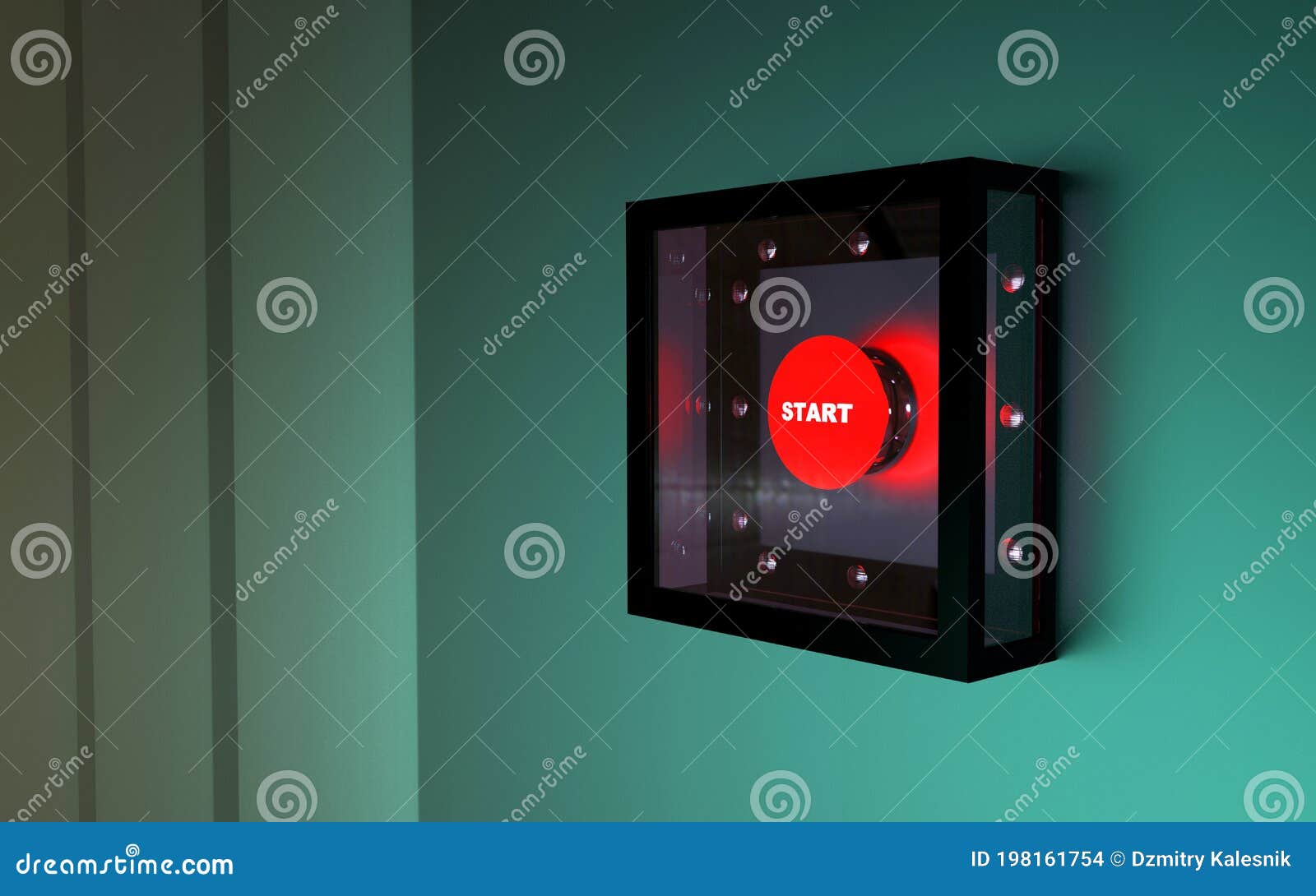 Start Button in Armored Box Stock Illustration - Illustration of ...