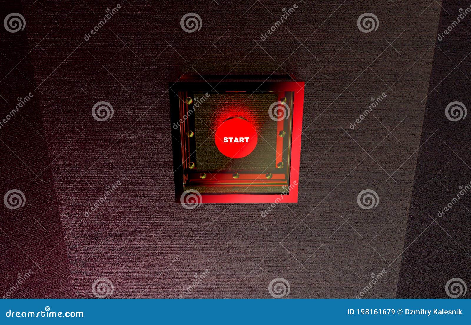 Start Button in Armored Box Stock Illustration - Illustration of ...