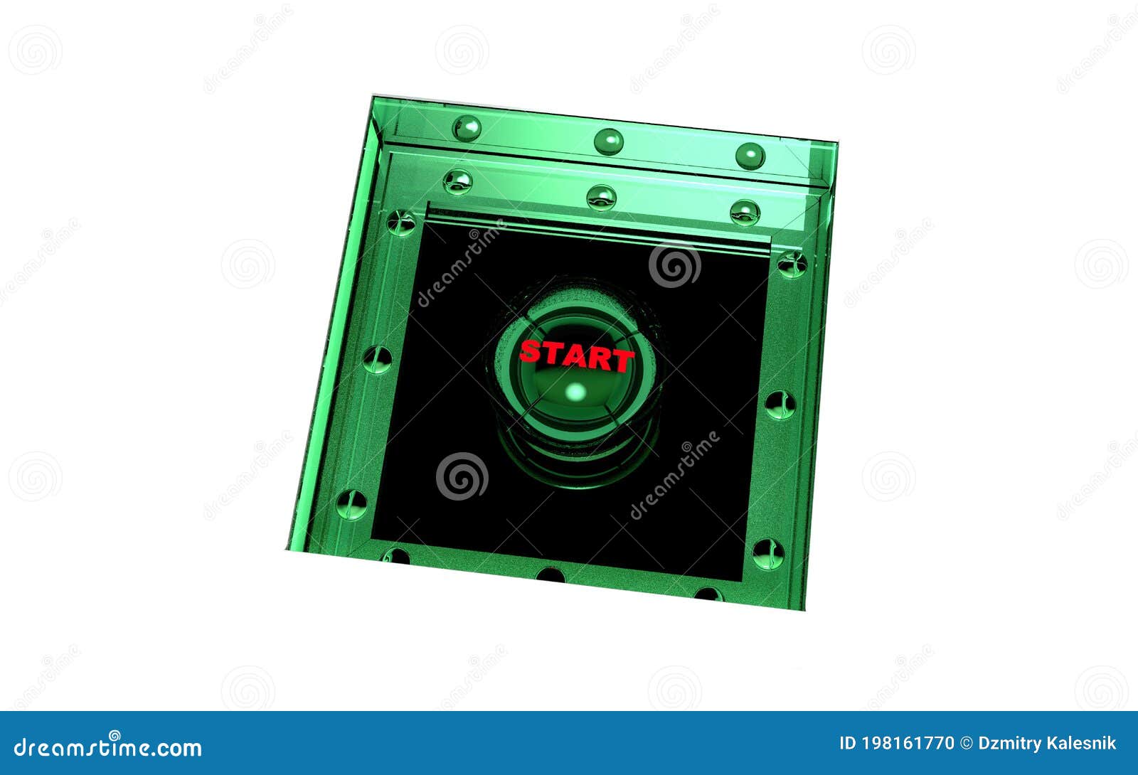 Start button in box stock illustration. Illustration of background ...