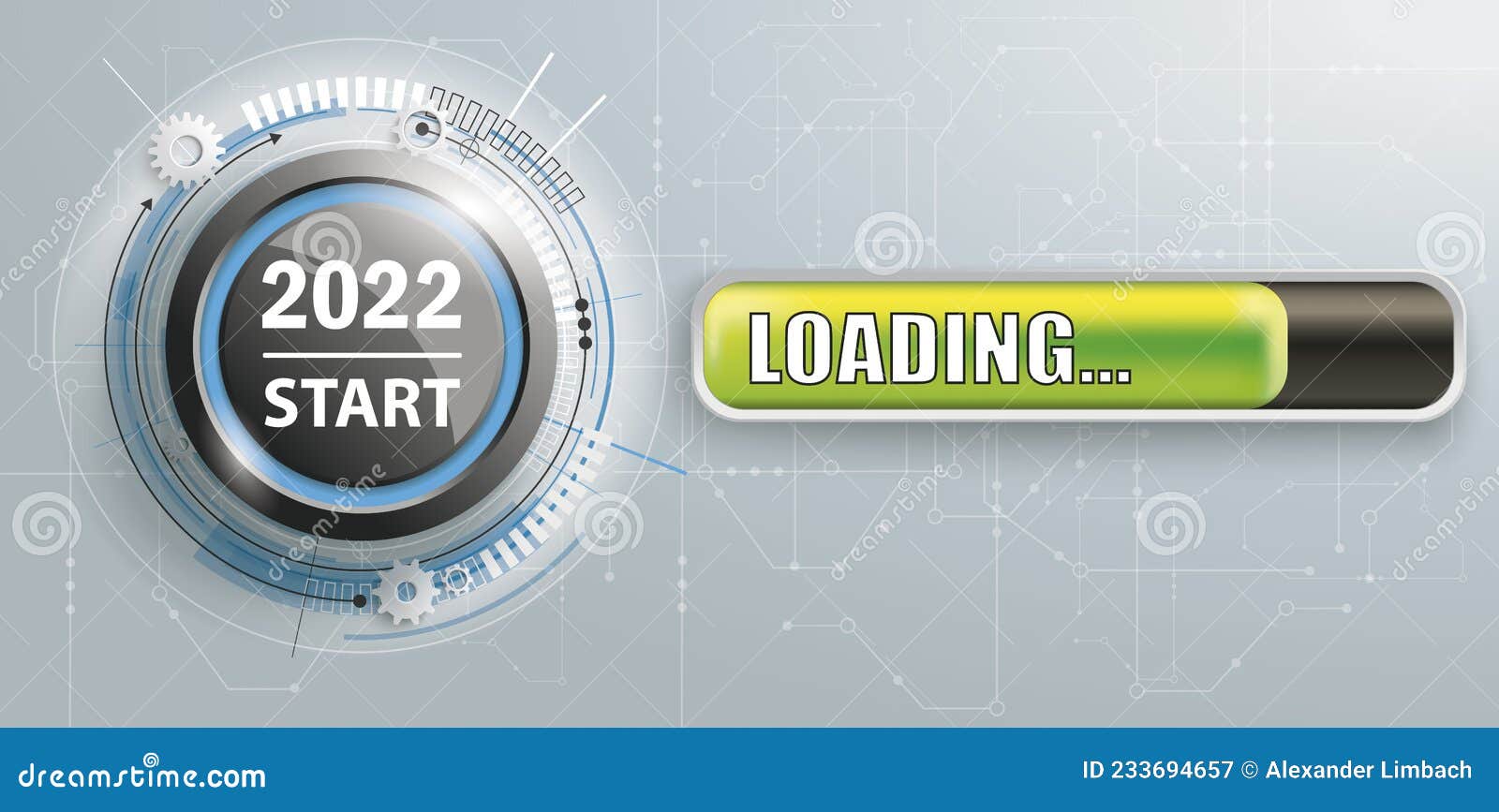 2022 Start Button Circuit Board Loading Banner Stock Vector ...