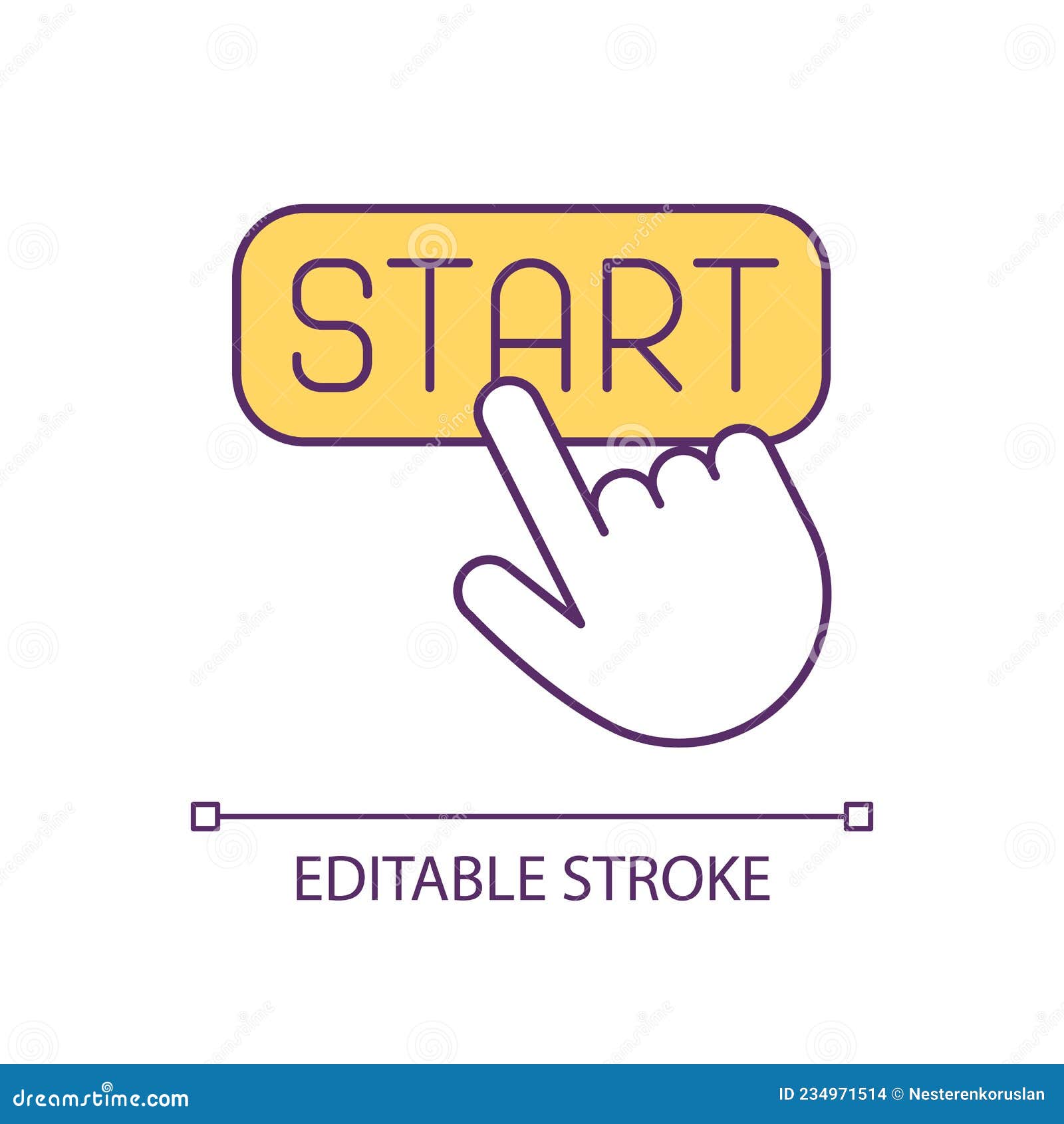 Start Button Click RGB Color Icon Stock Vector - Illustration of ...