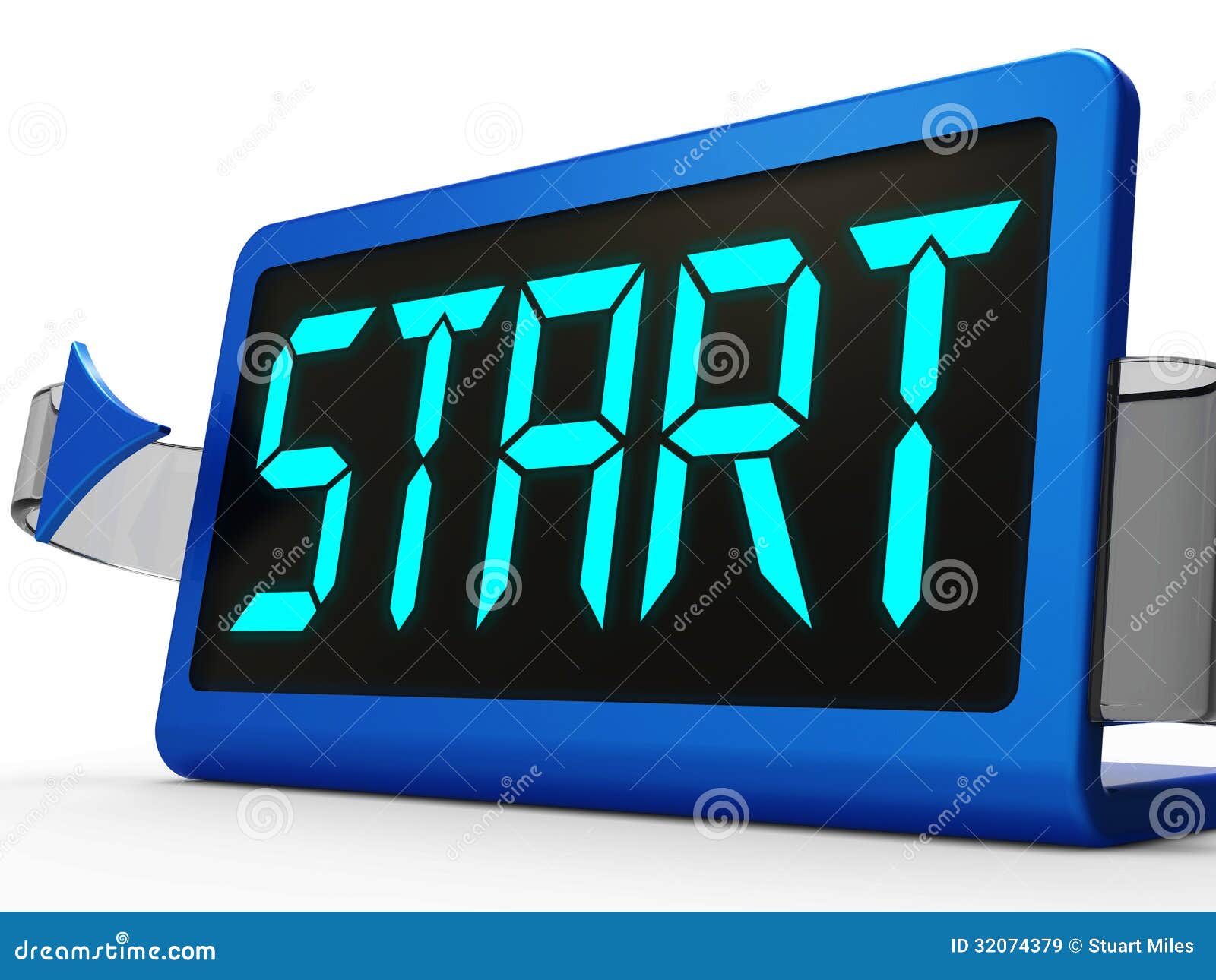 Start Button on Clock Showing Beginning or Activating Stock ...