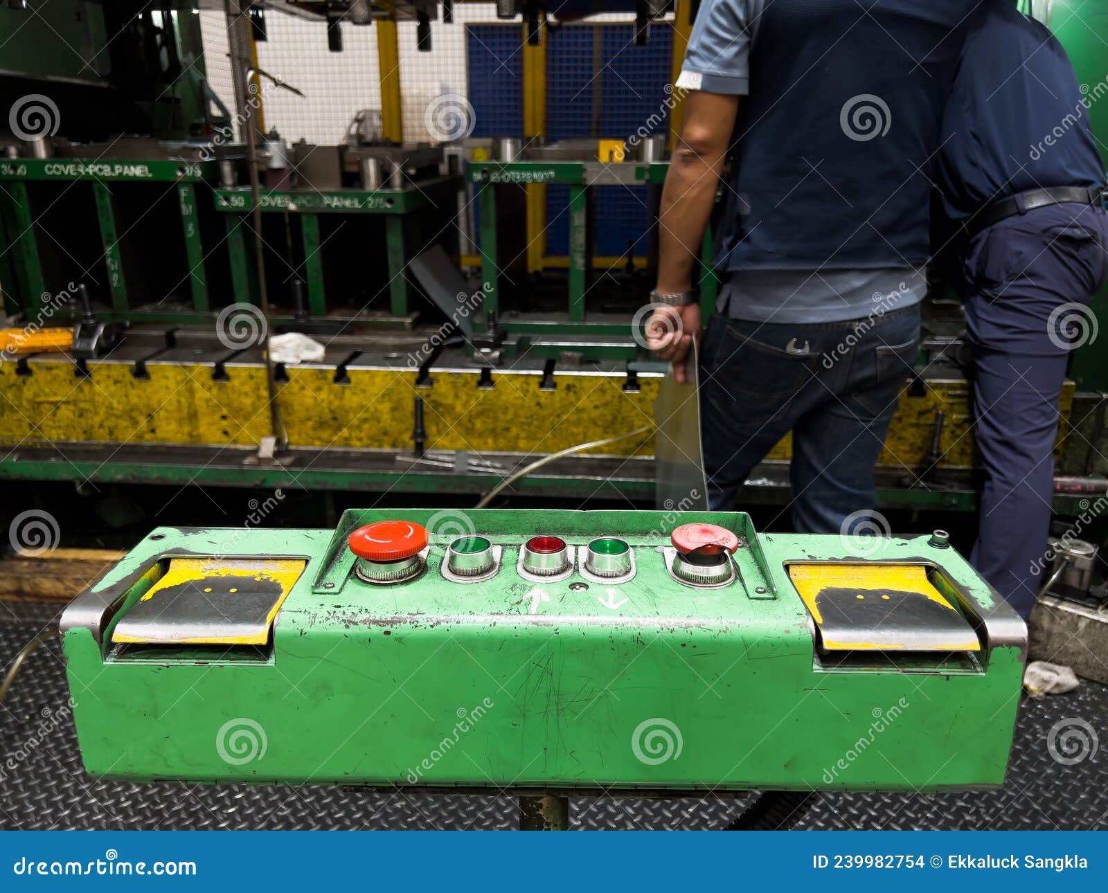 Start Button on Control Box Press Machine Stock Photo - Image of push ...