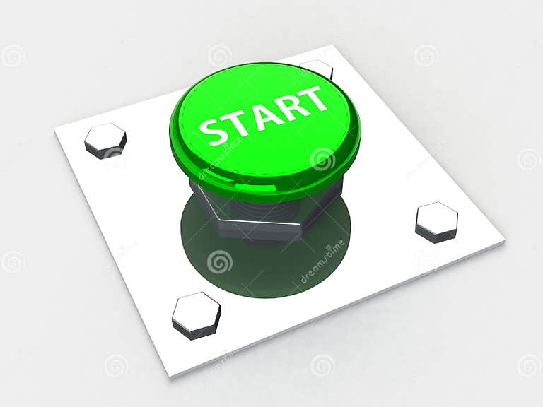 Start button 3d stock illustration. Illustration of element - 46139236
