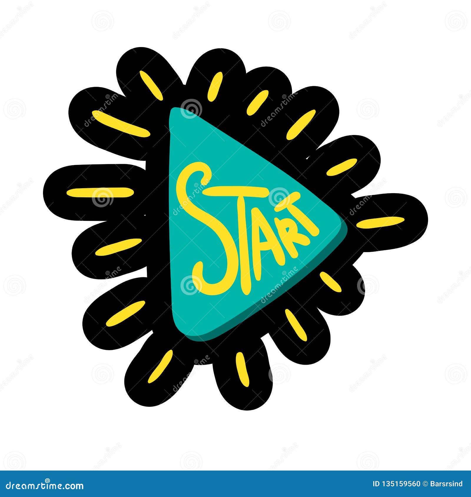 Start Button Flat Color Illustration Stock Vector - Illustration of ...