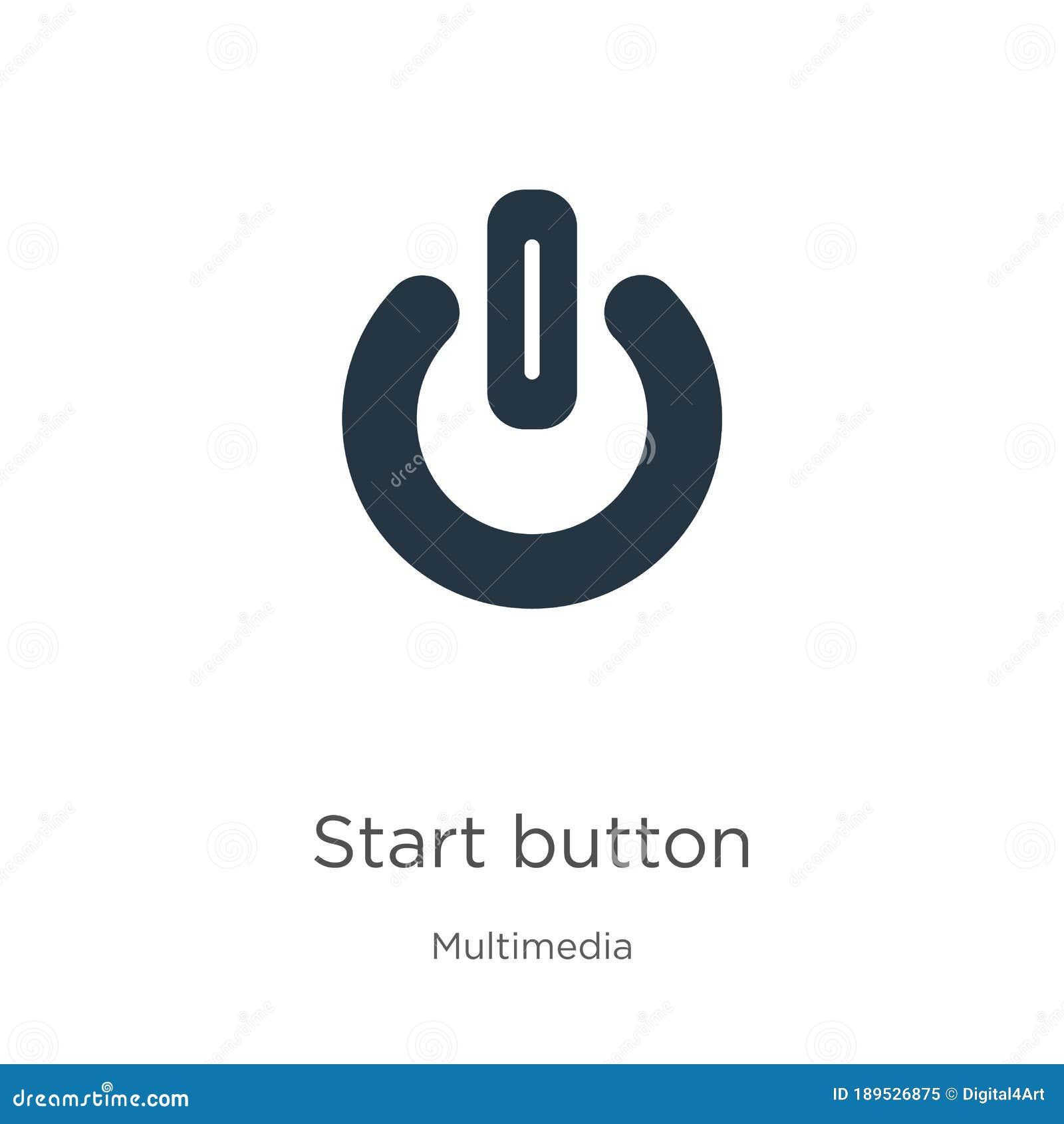 Start Button Icon Vector. Trendy Flat Start Button Icon from Multimedia ...