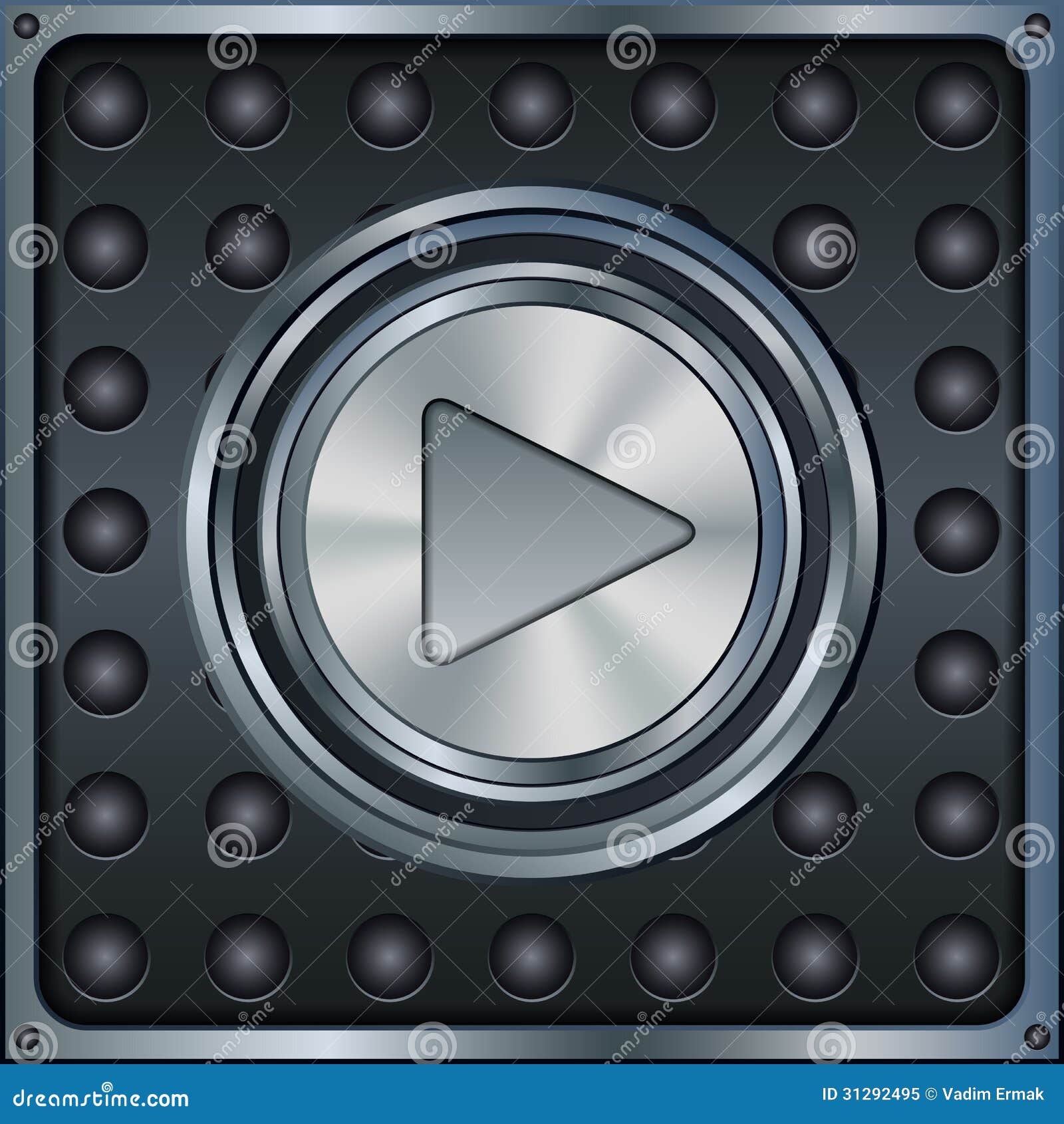 Start Button on Metalllic Background Stock Vector - Illustration of ...