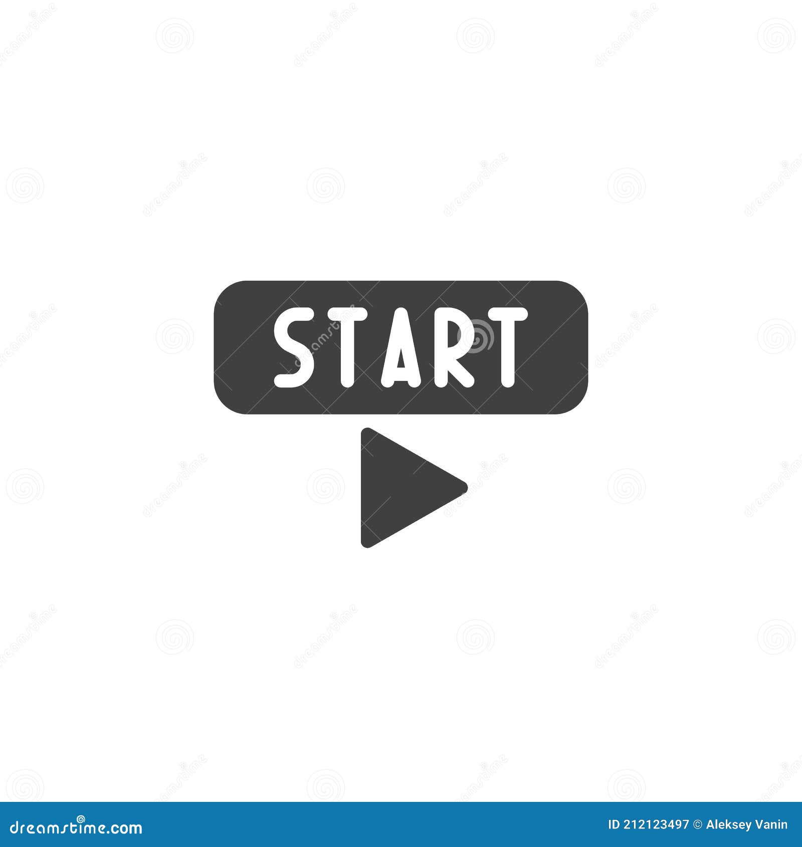 Start button vector icon stock vector. Illustration of glyph - 212123497