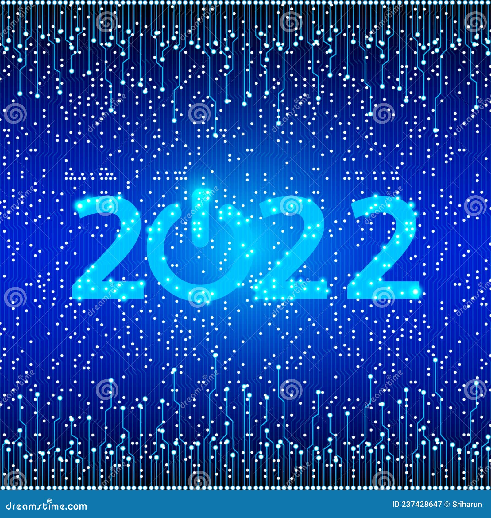 Start Button in Zero Numeric Year 2022 Stock Vector - Illustration of ...