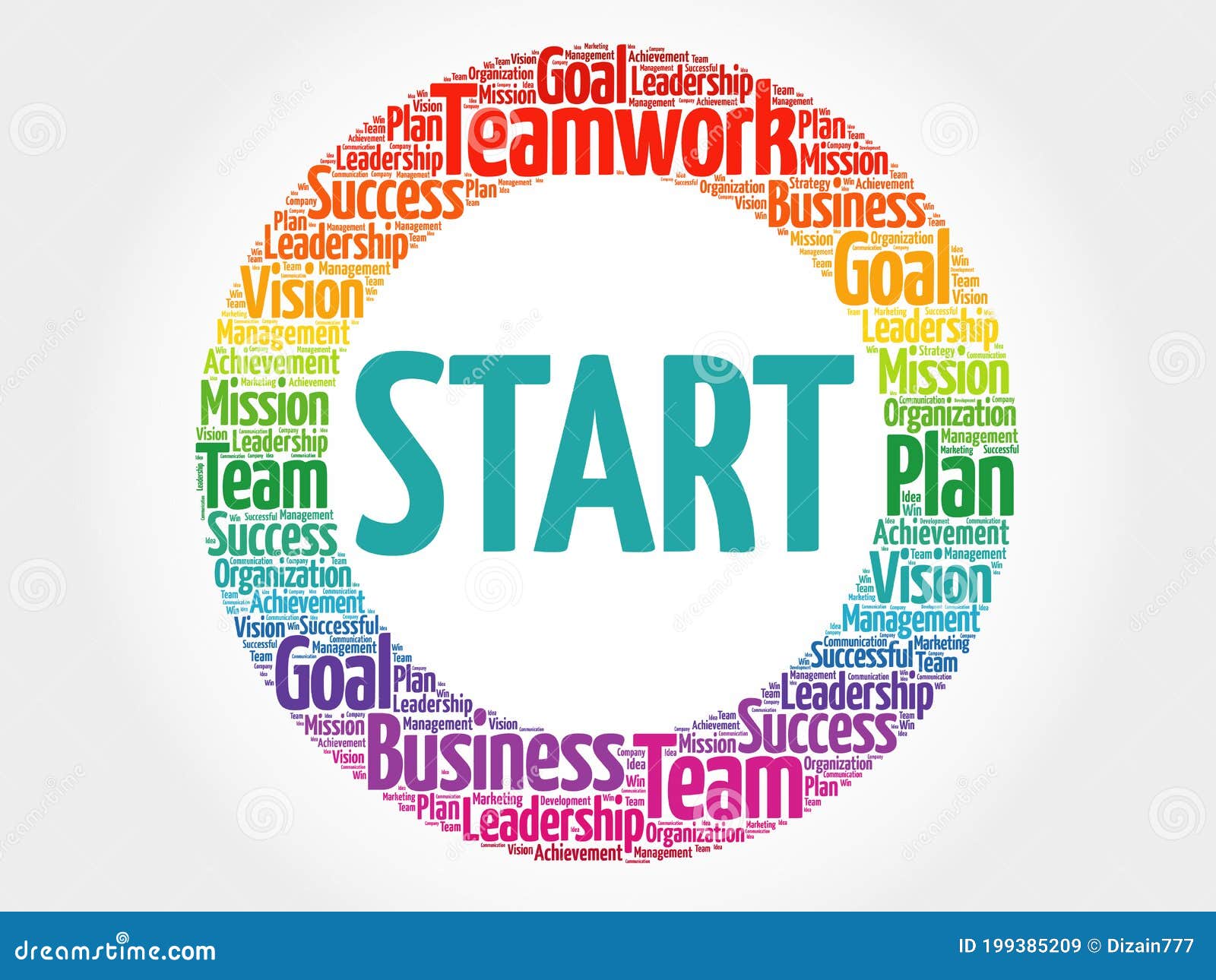 Start circle word cloud stock illustration. Illustration of progress ...