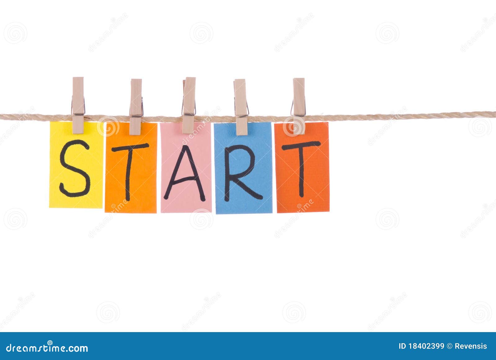 Start, Colorful Words Hang on Rope Stock Image - Image of letter ...