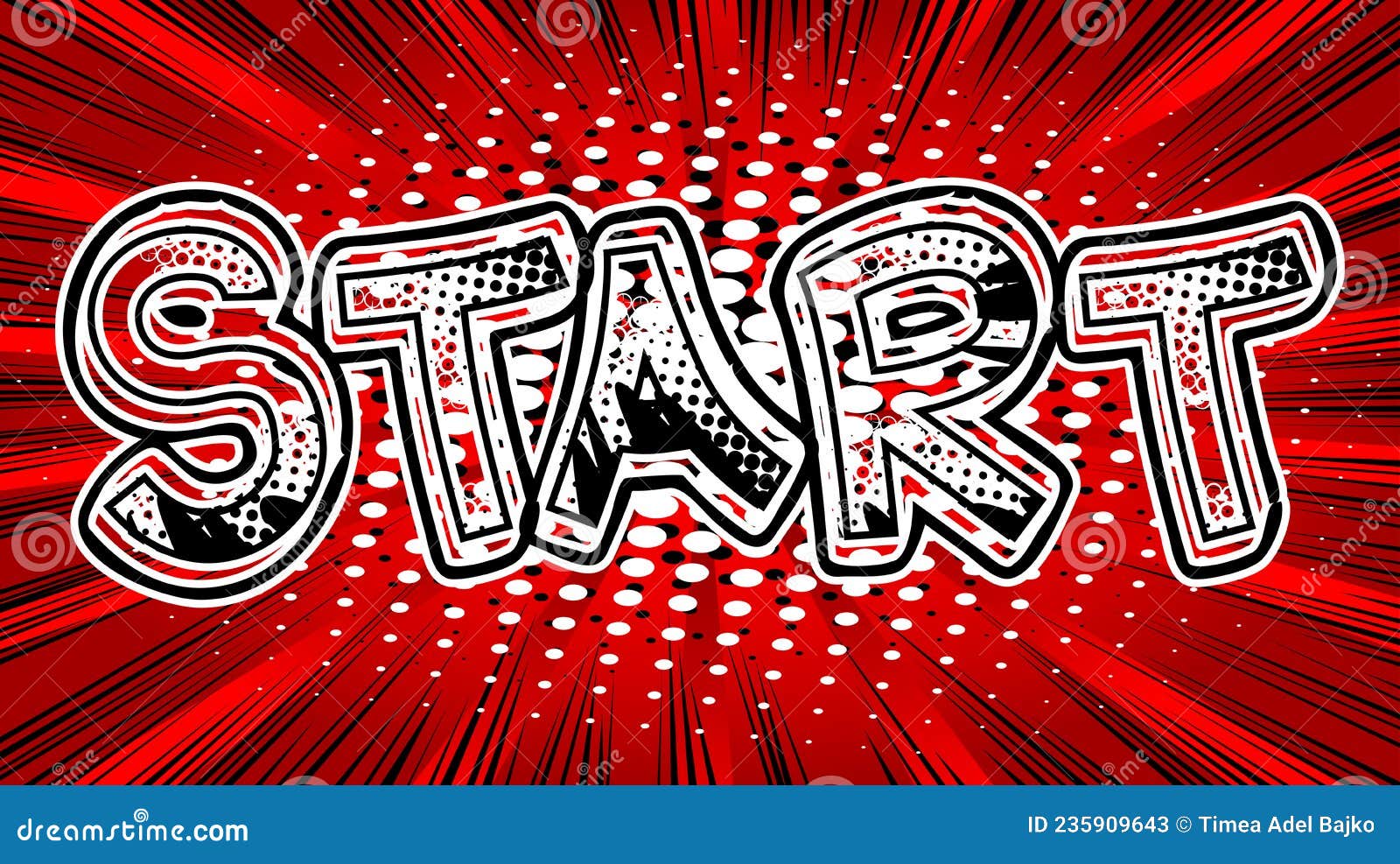 Start. Comic Book Word Text. Stock Vector - Illustration of opponent ...