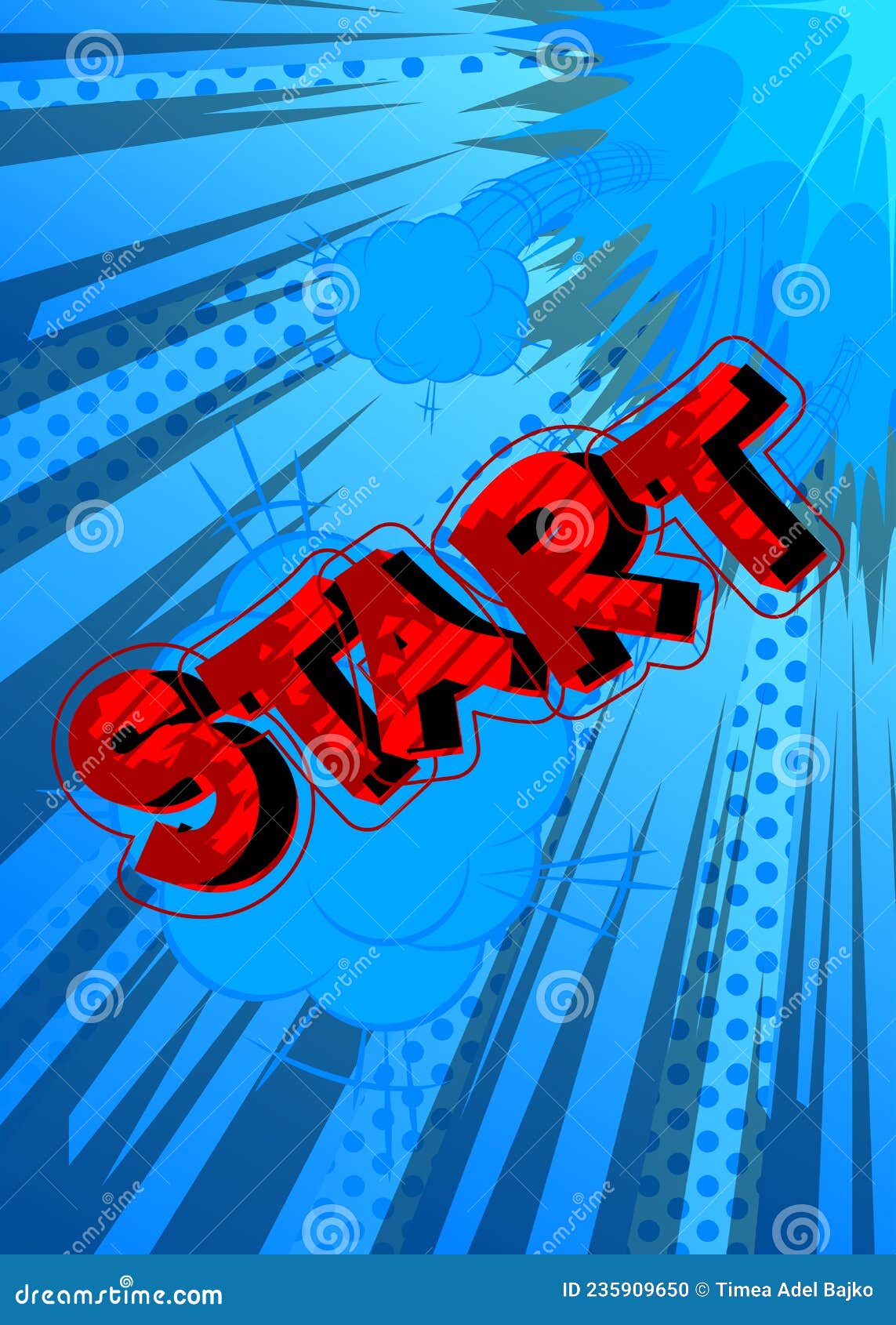 Start. Comic Book Word Text. Stock Vector - Illustration of backgrounds ...