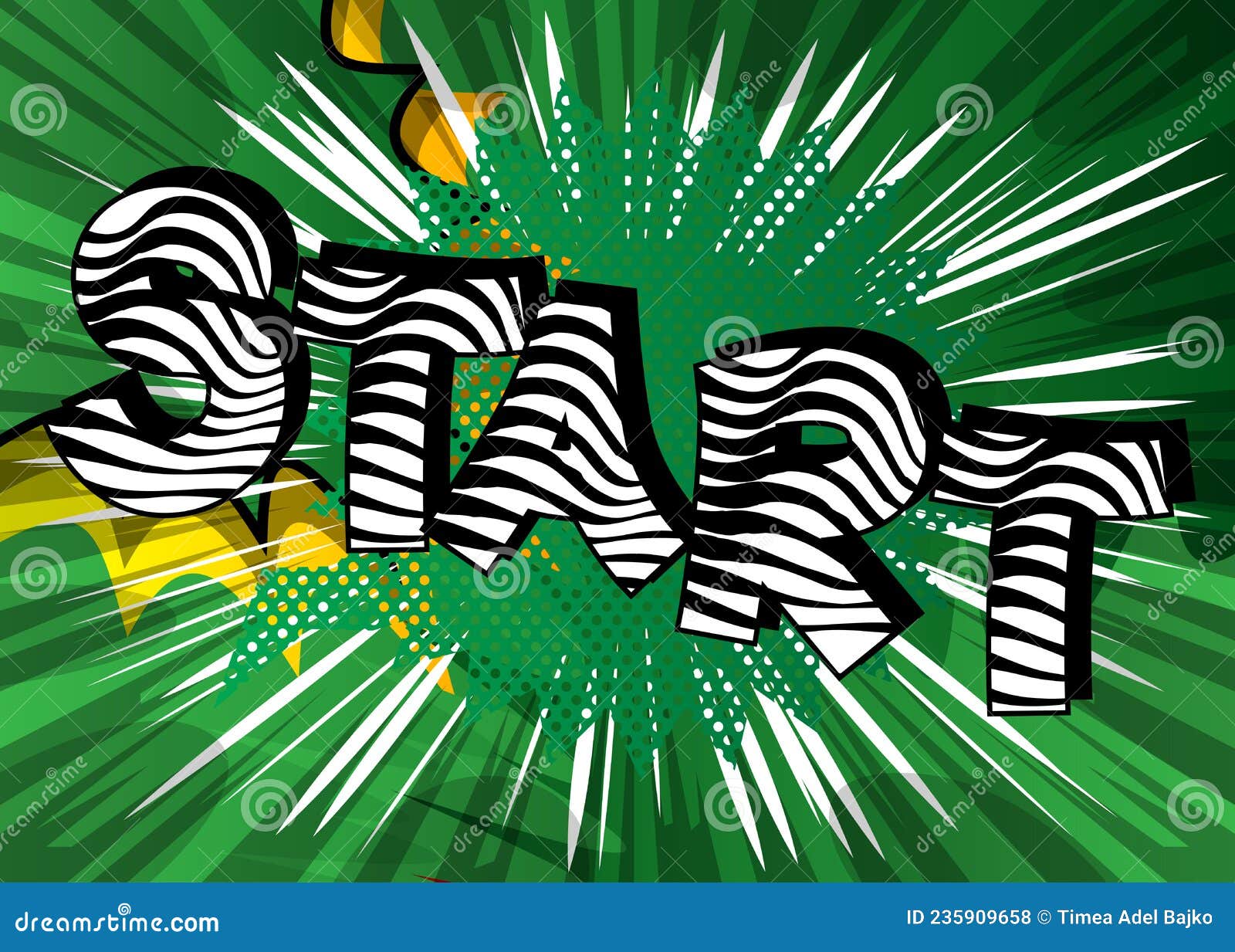 Start. Comic Book Word Text. Stock Vector - Illustration of race ...