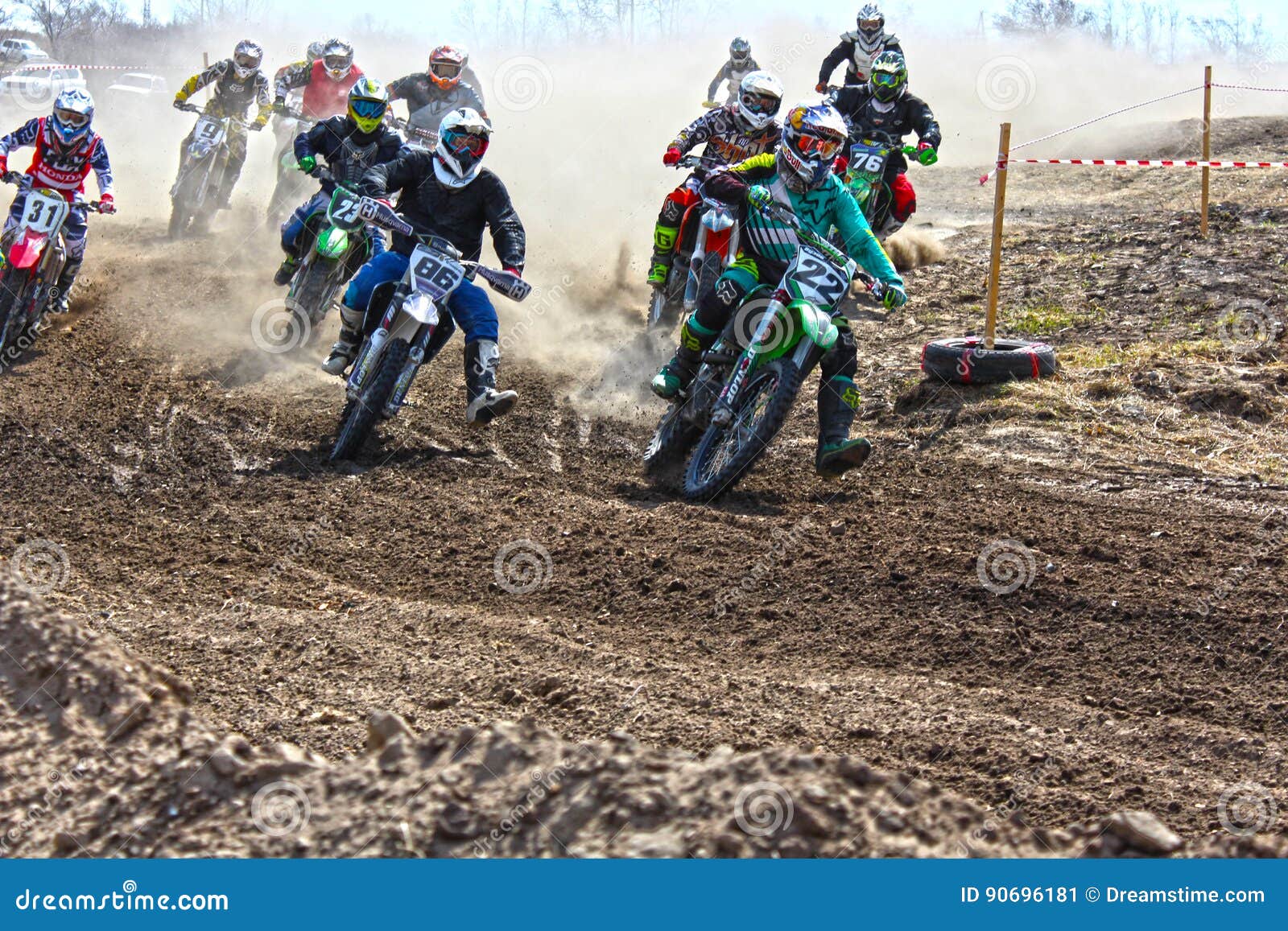 The Start of the Competition in Motocross Editorial Photo - Image of ...