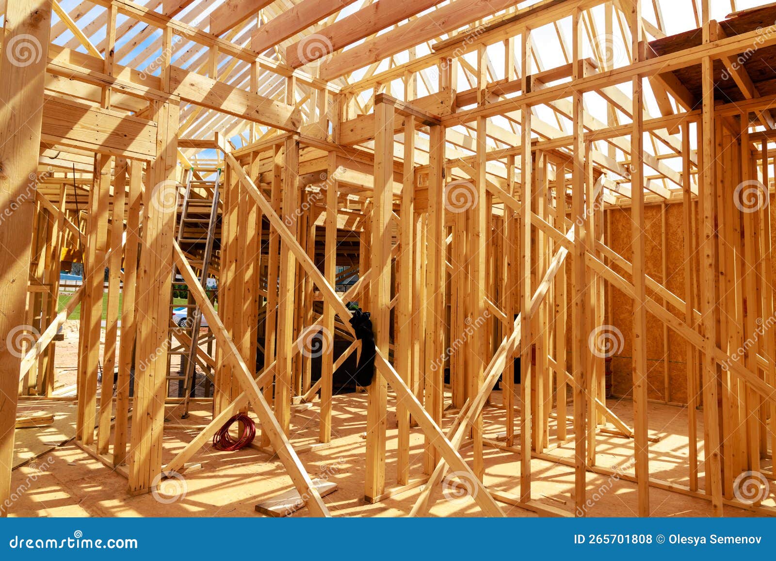 Start of Construction of New House with Framework. Stock Photo - Image ...