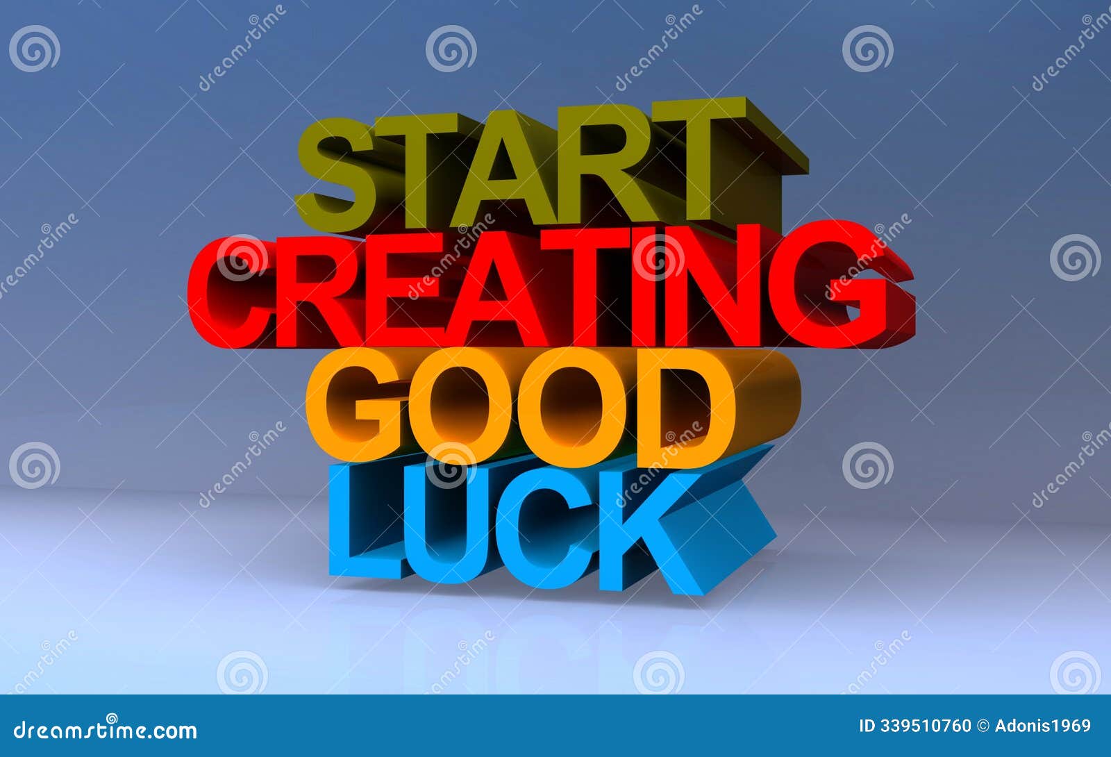 Start Creating Good Luck on Blue Stock Photo - Image of focus ...