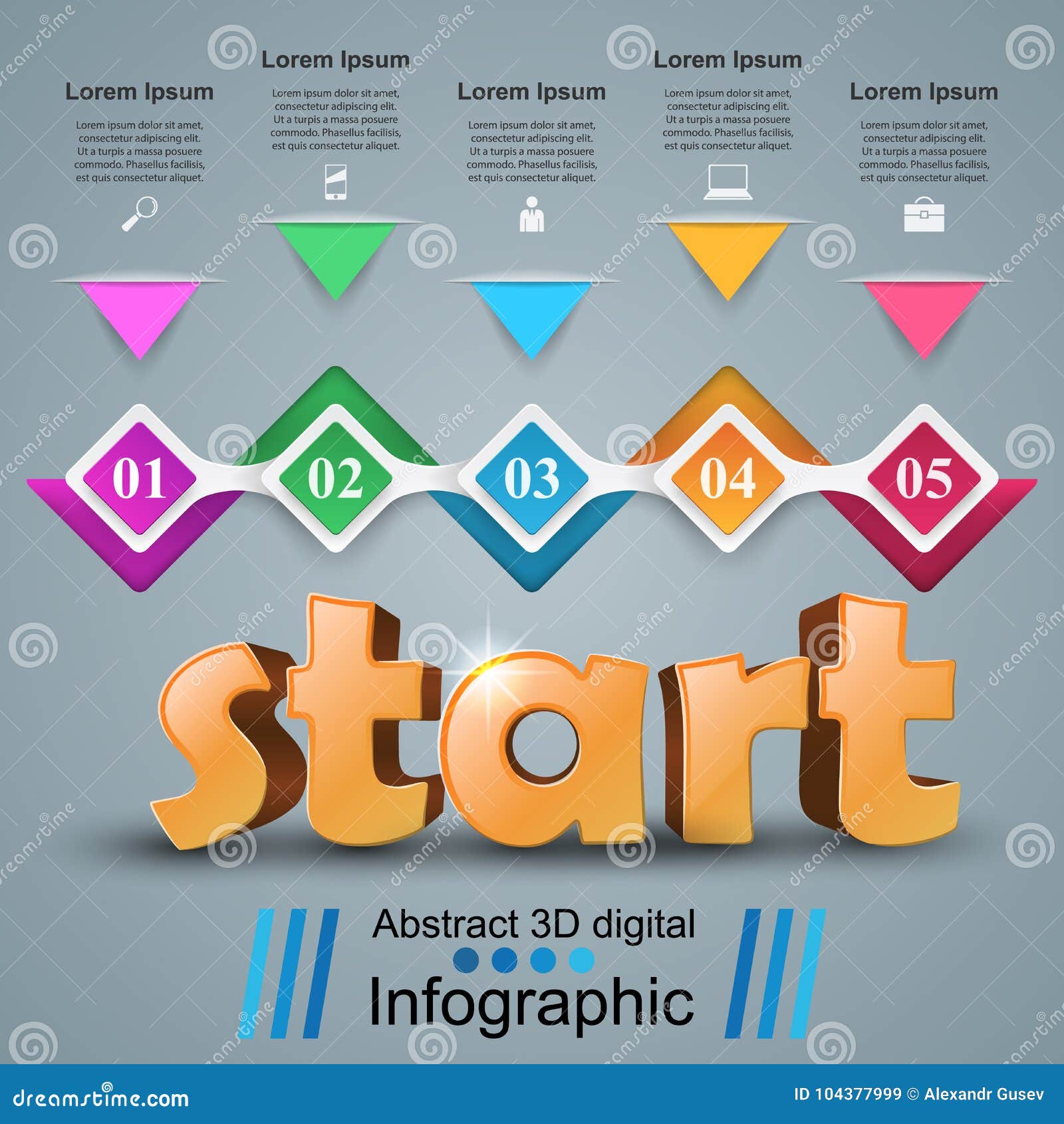Start 3d Business Infographics. Stock Vector - Illustration of ...