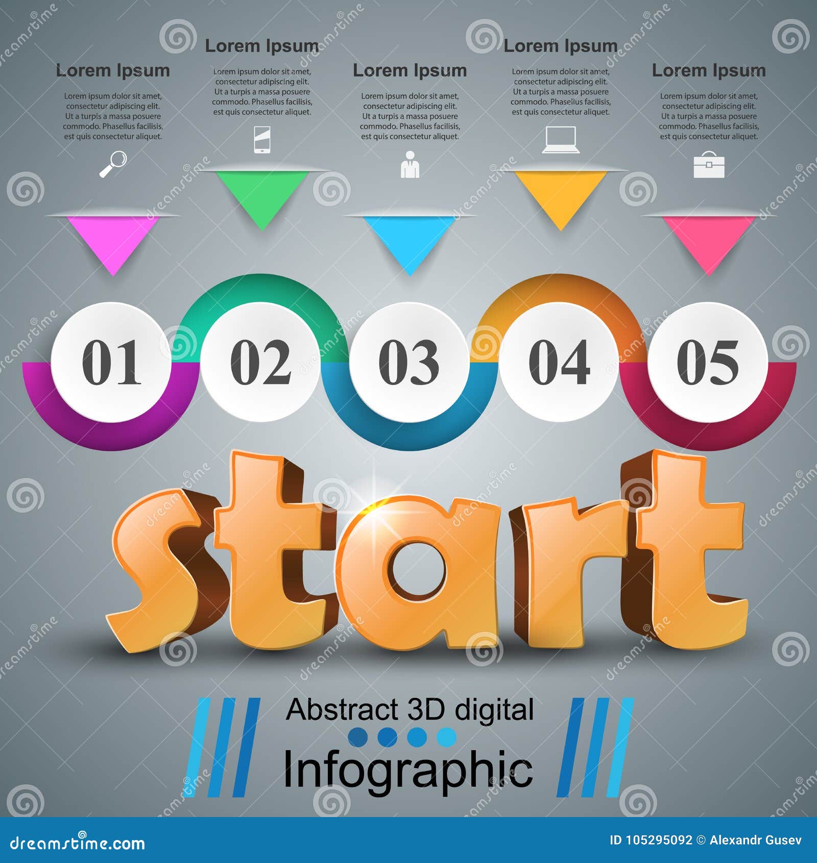 Start 3d Business Infographics. Stock Vector - Illustration of ...