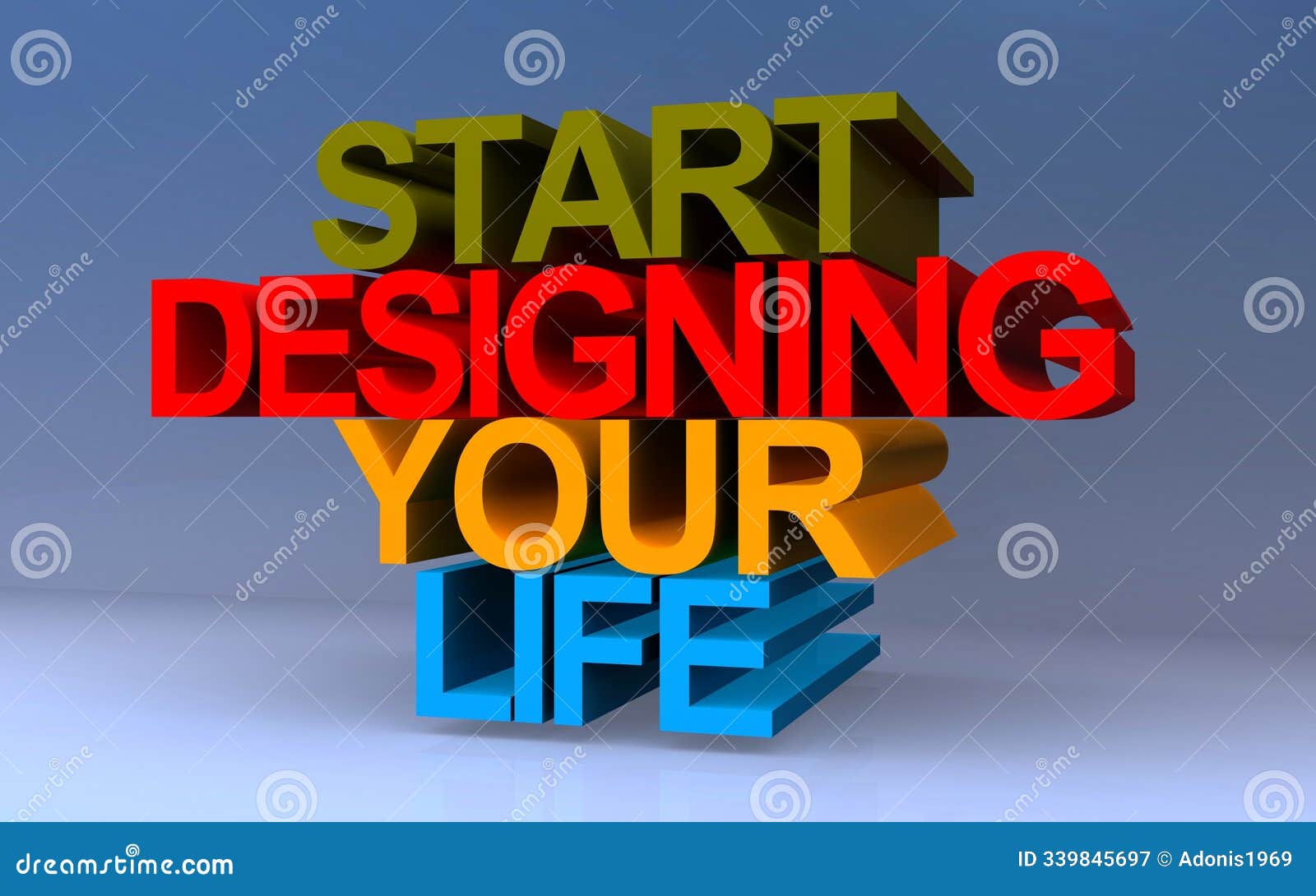 Start Designing Your Life on Blue Stock Illustration - Illustration of ...