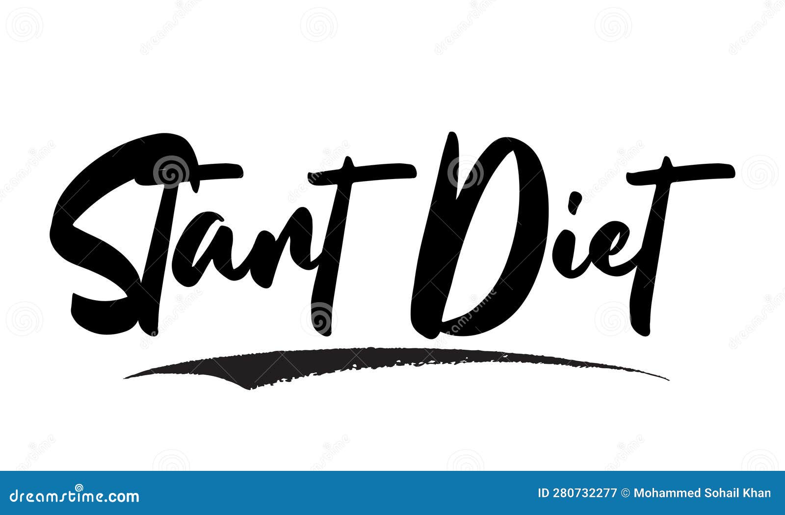 Start Diet Elegant Bold Typography Text Lettering Vector Design Quote ...