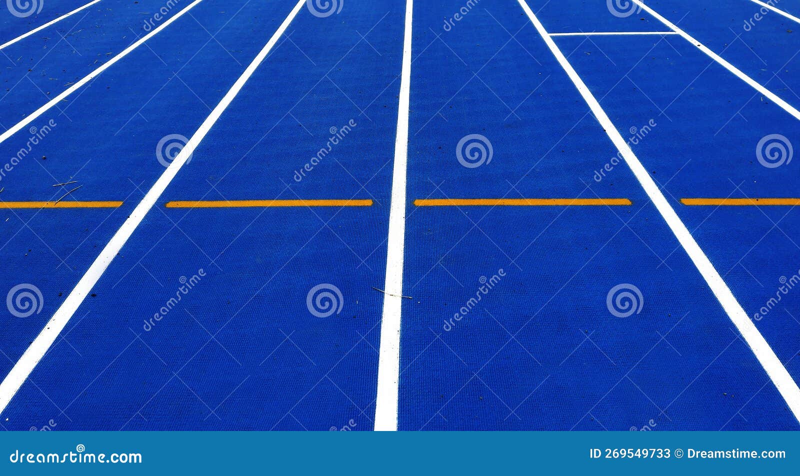 Blue Runway. the Start and End of the Stadium Track Stock Image - Image ...