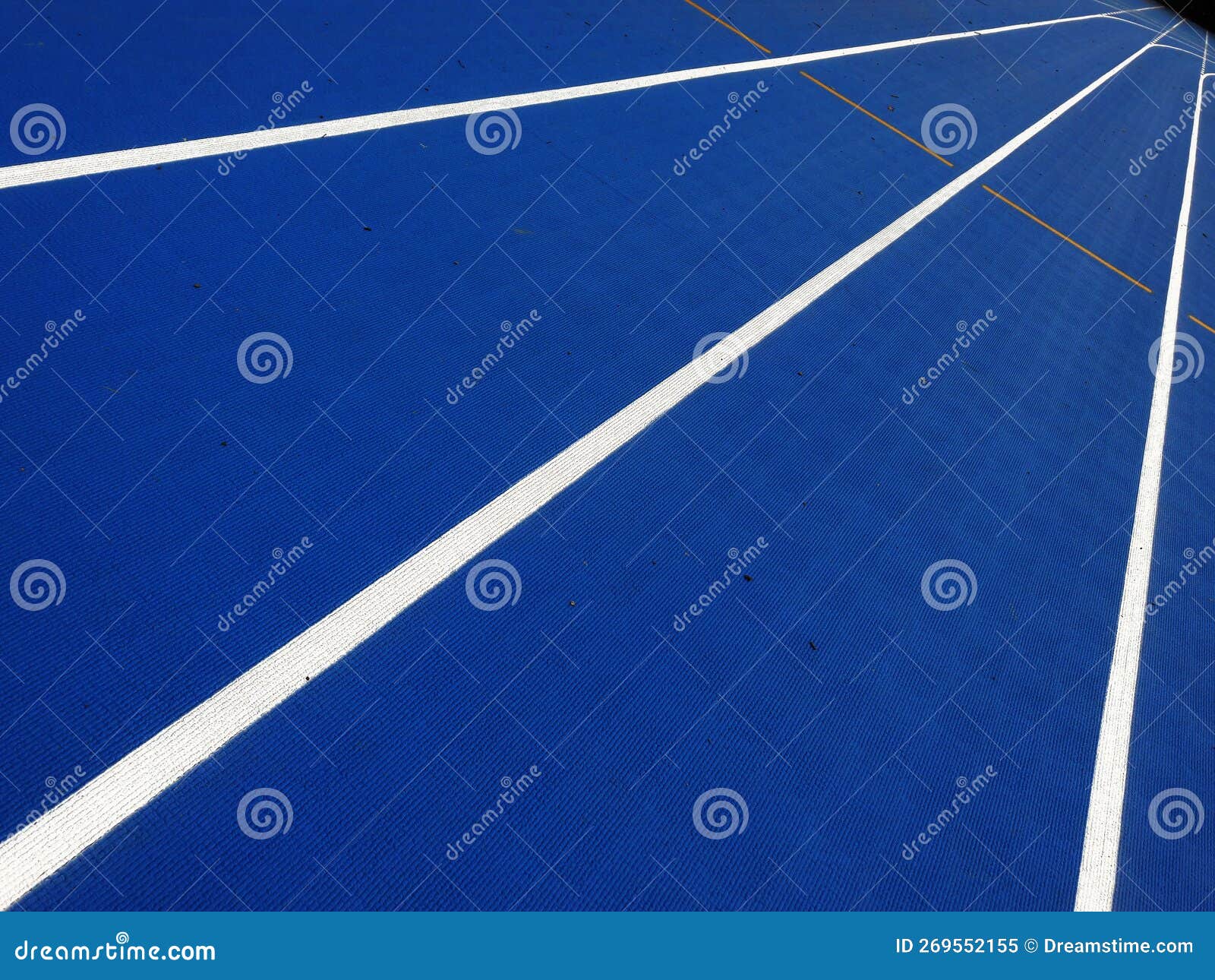 Blue Runway. the Start and End of the Stadium Track Stock Image - Image ...