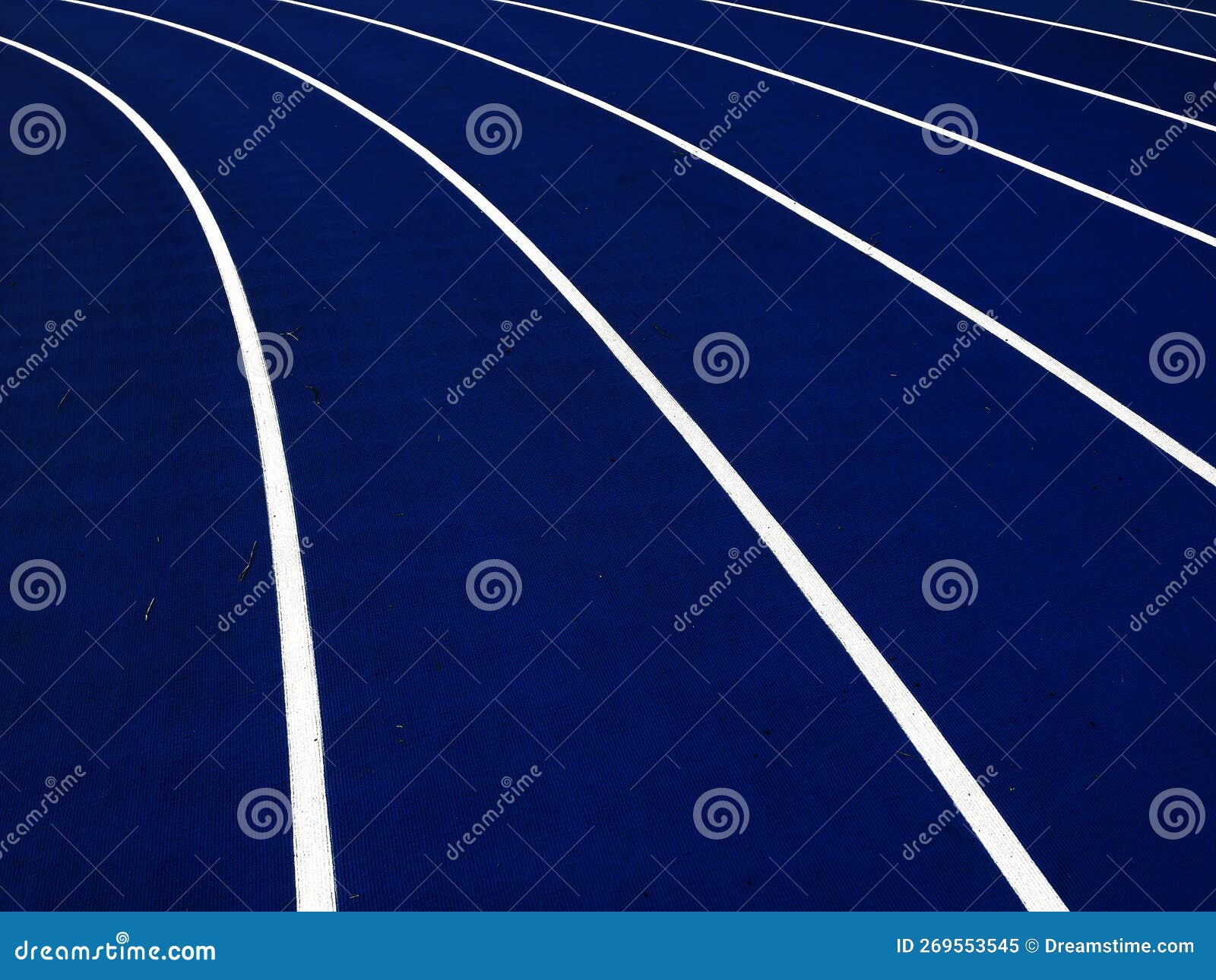 Blue Runway. the Start and End of the Stadium Track Stock Image - Image ...
