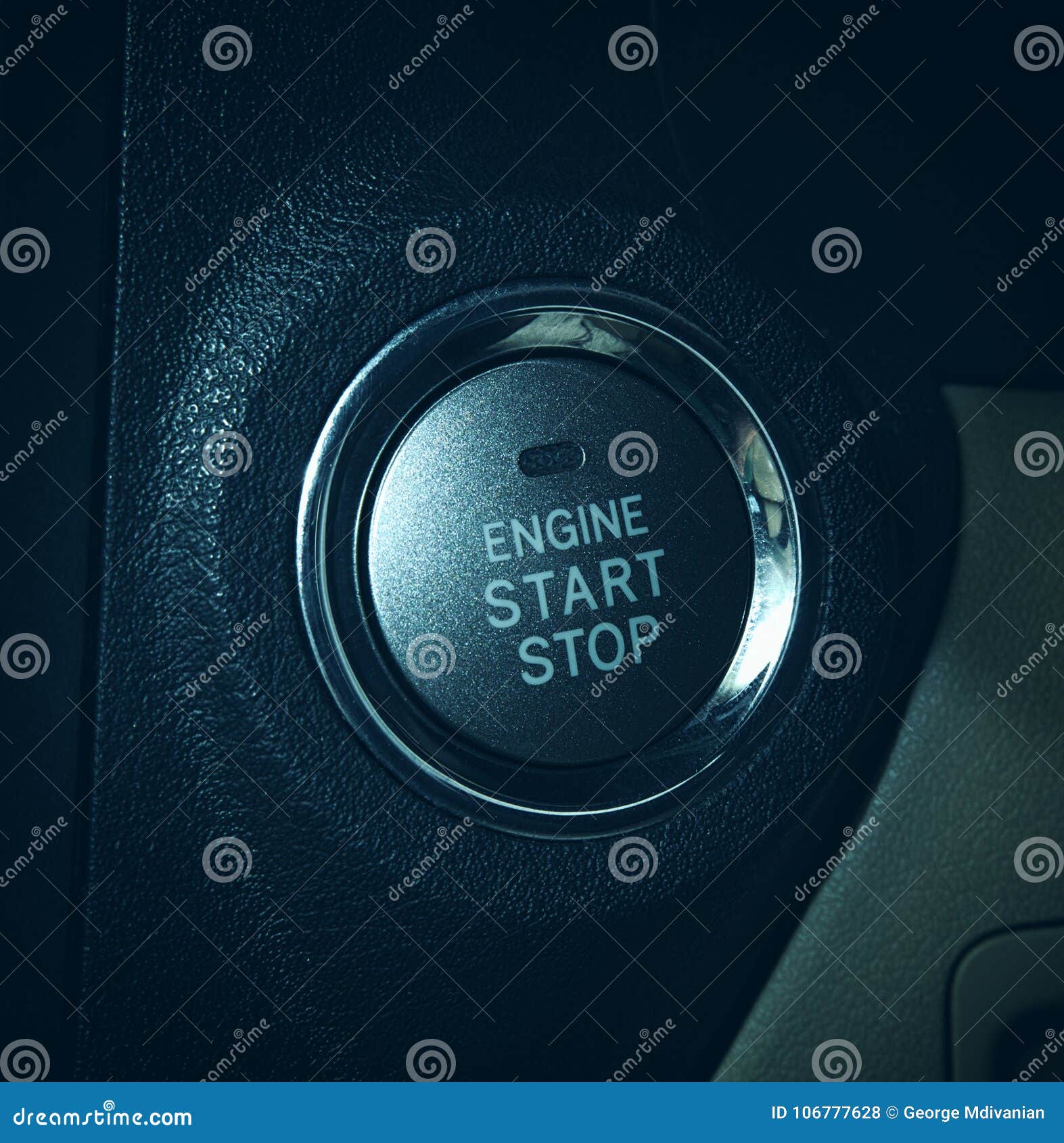 Start engine button in car stock photo. Image of design - 106777628