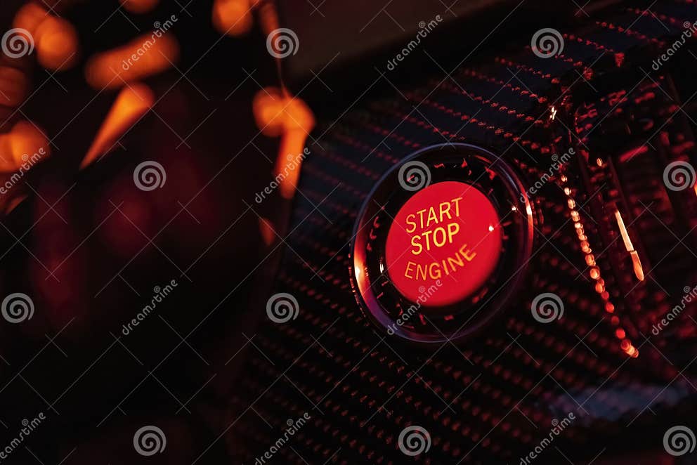 Start engine button dark stock image. Image of element - 261259891