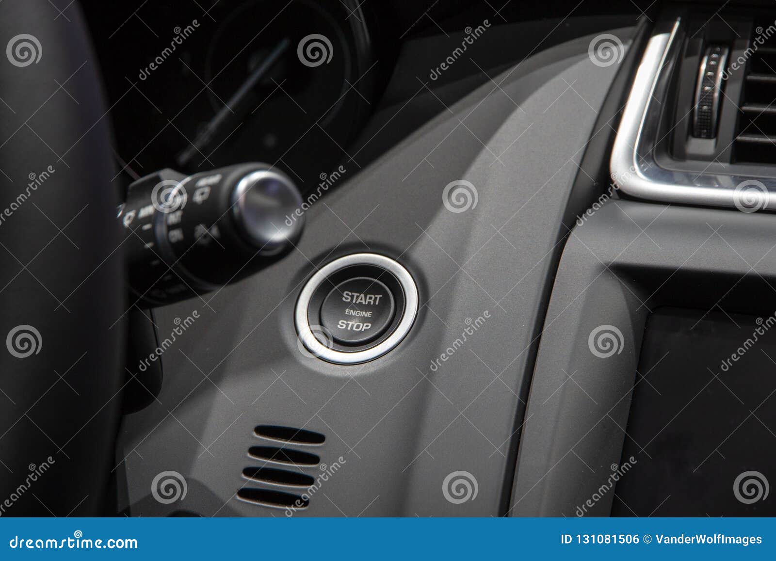 Start Engine Button Car Dashboard Stock Illustration - Illustration of ...