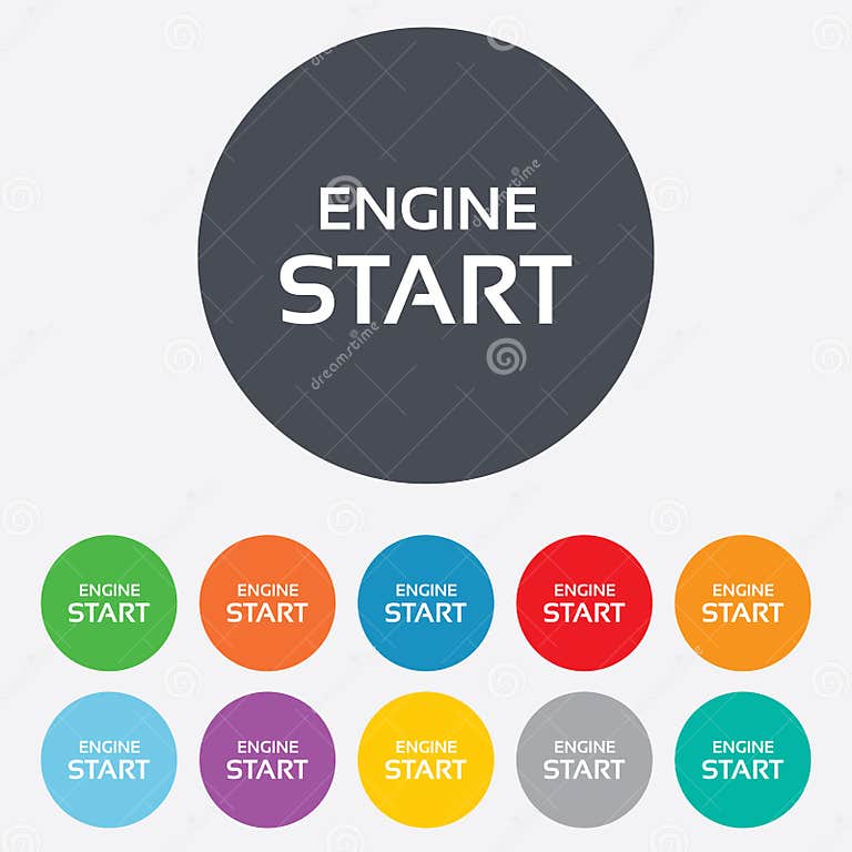 Start Engine Sign Icon. Power Button Stock Illustration - Illustration ...