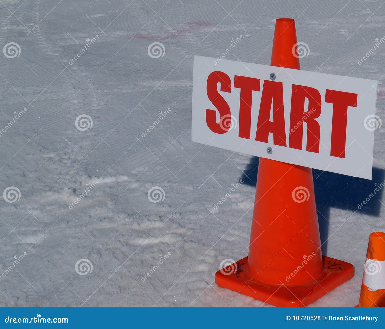 Start, Event Sign on Right of Frame. Stock Photo - Image of snow, rural ...