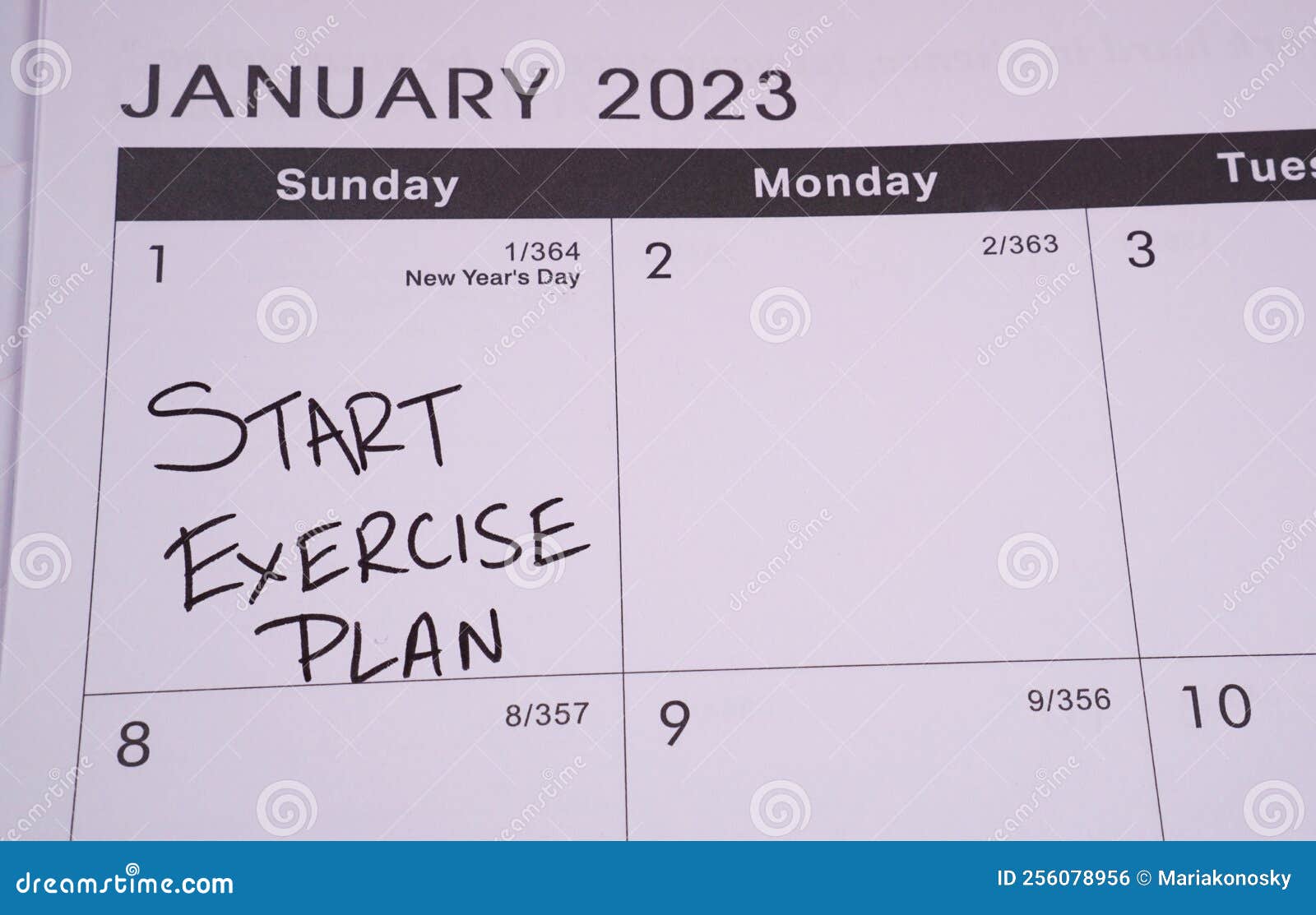 Start Exercise Plan for New Year`s Resolution Stock Photo - Image of ...