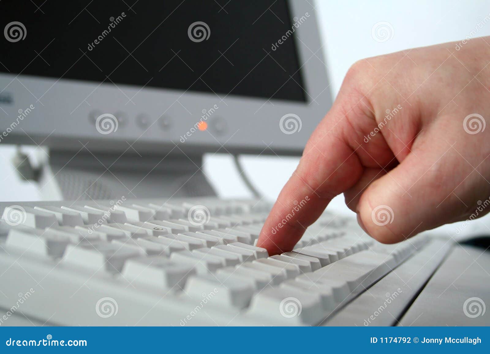 Start: Finger on the Button Stock Photo - Image of hardware, design ...