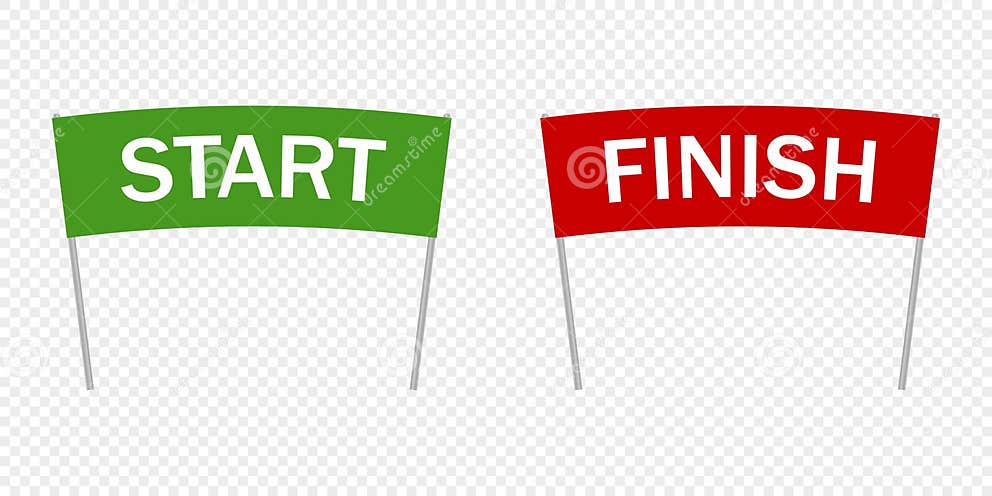 Start and Finish Flags, Vector Illustration Stock Illustration ...