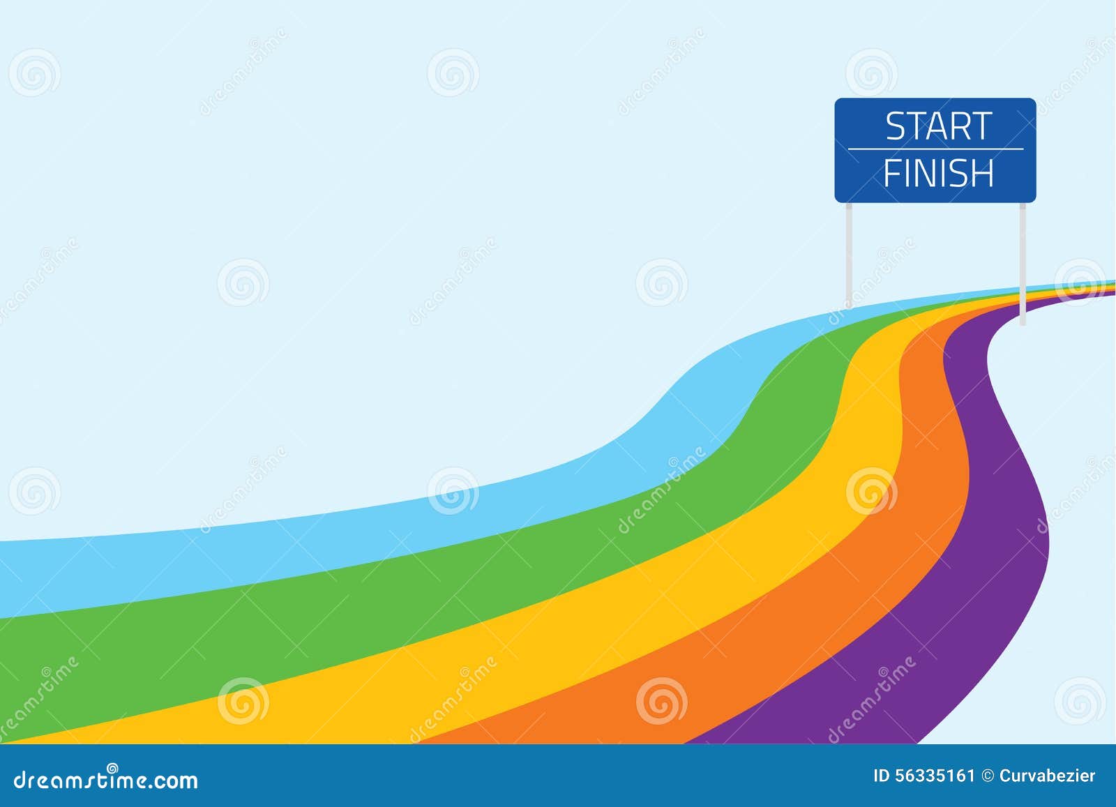 Start and Finish Line with Colorful Path Stock Vector - Illustration of ...