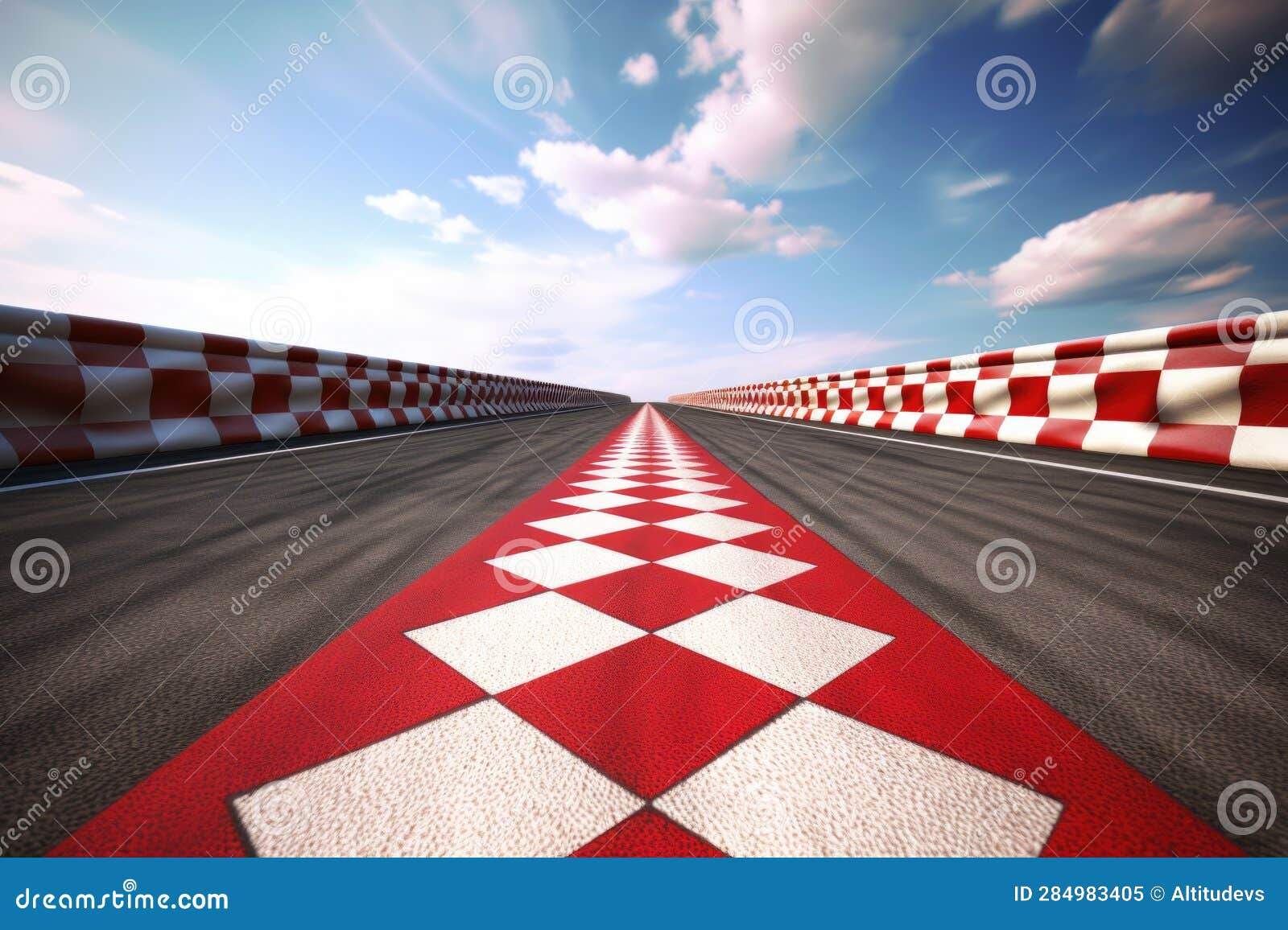 Start/finish Line on a Racetrack with Checkered Flag Pattern Stock ...