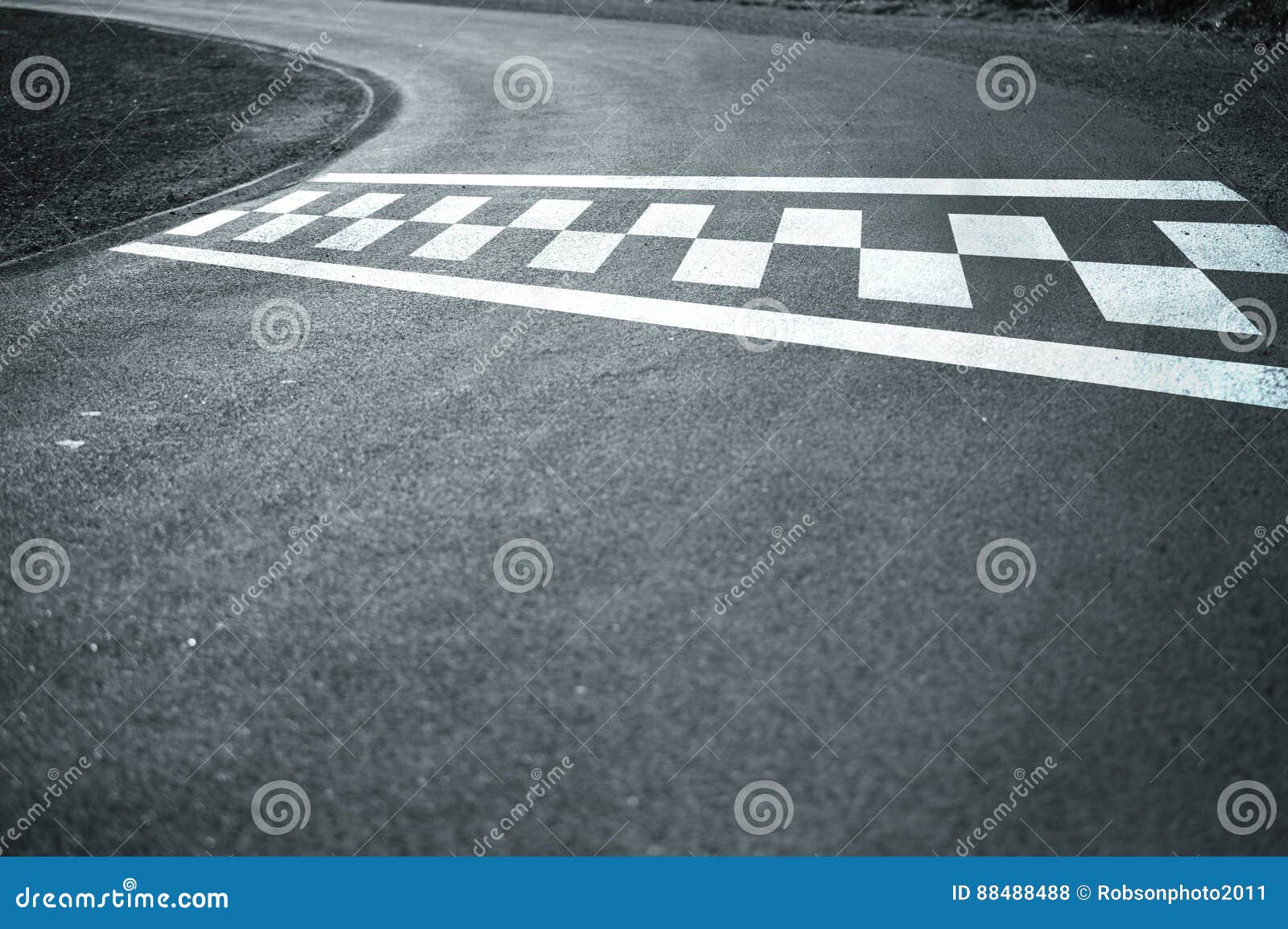Start Finish Line on Windy Asphalt Road Stock Photo - Image of race ...