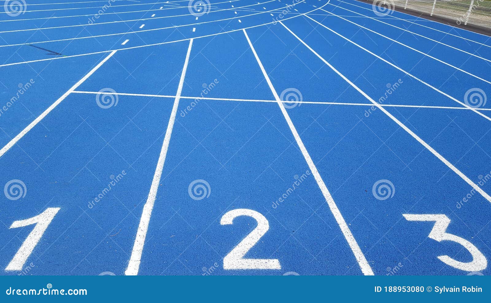 Start Finish Start Stadium and Running Track Numbered from One To Three ...