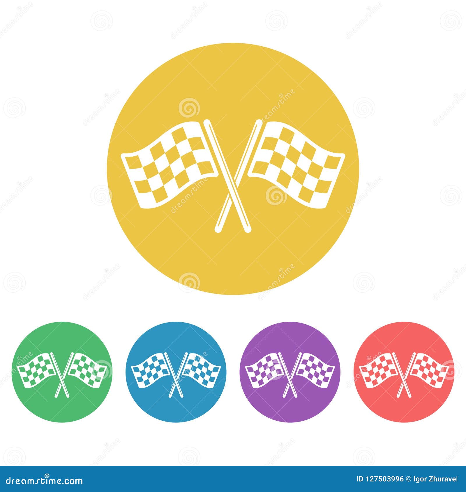 Start Flags Set of Vector Colored Round Icons Stock Vector ...