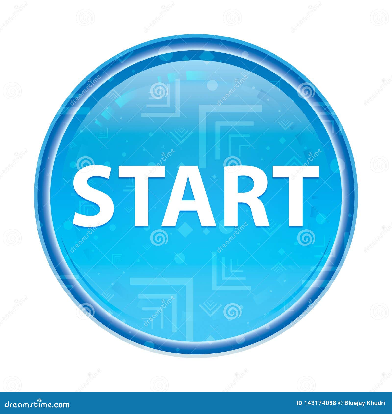 Start Floral Blue Round Button Stock Illustration - Illustration of ...