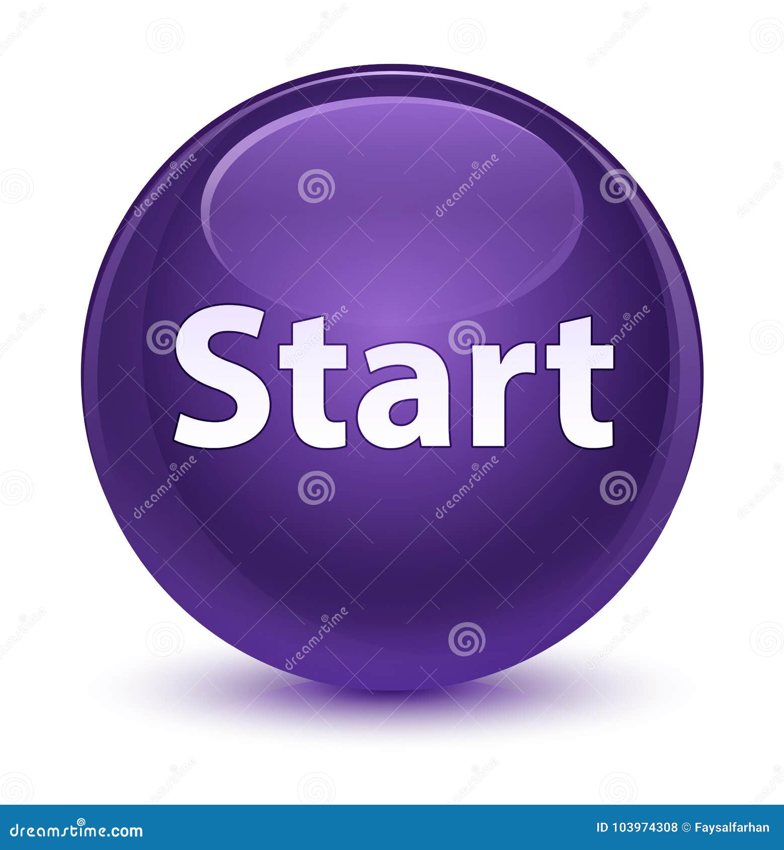Start Glassy Purple Round Button Stock Illustration - Illustration of ...