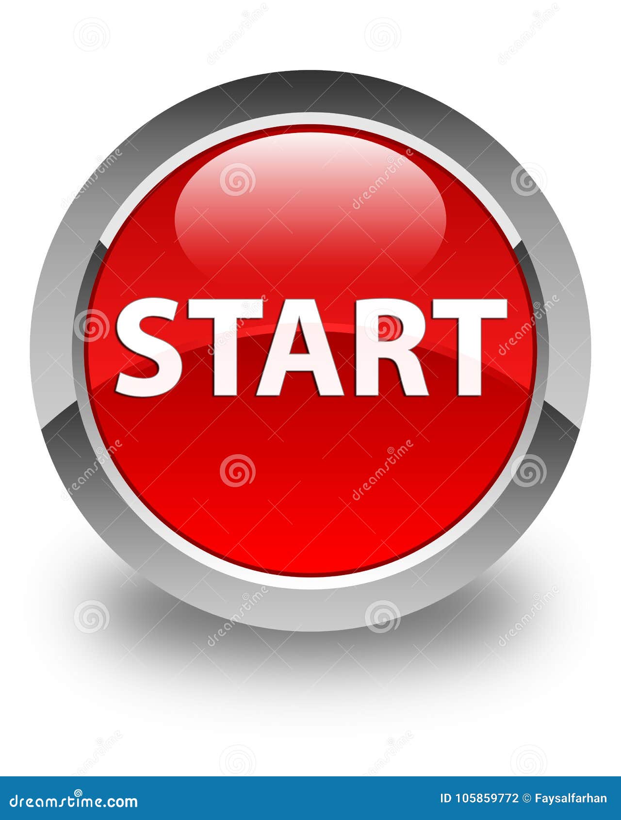 Start Glossy Red Round Button Stock Illustration - Illustration of word ...